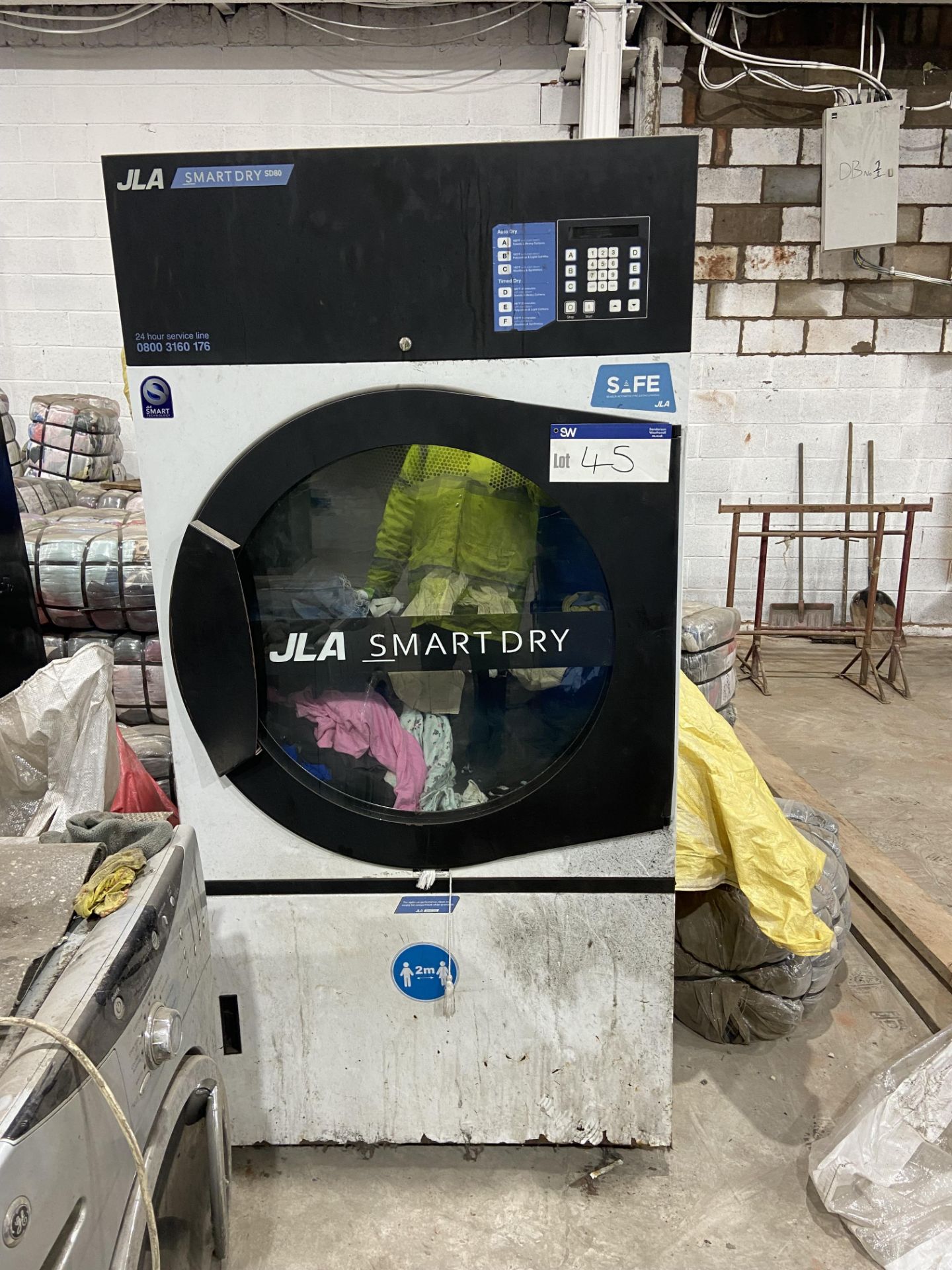 JLA Smart Dry SD80 Commercial Tumble Drying Machine, serial no. 604200 ...