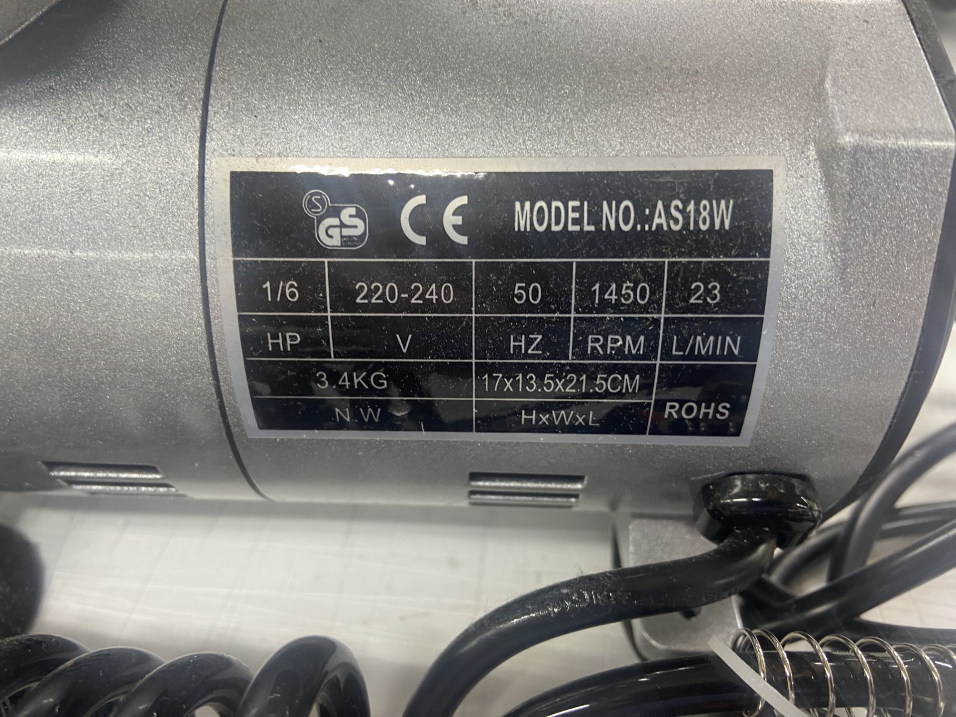 Sondico AS18W Portable Compressor, 240V Please read the following ...