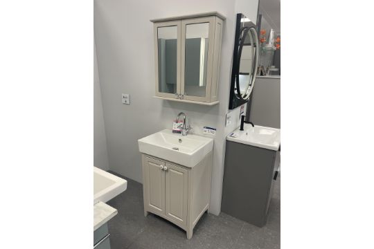 Utopia Downton Basin Unit, with tap and double door mirrored cabinet ...