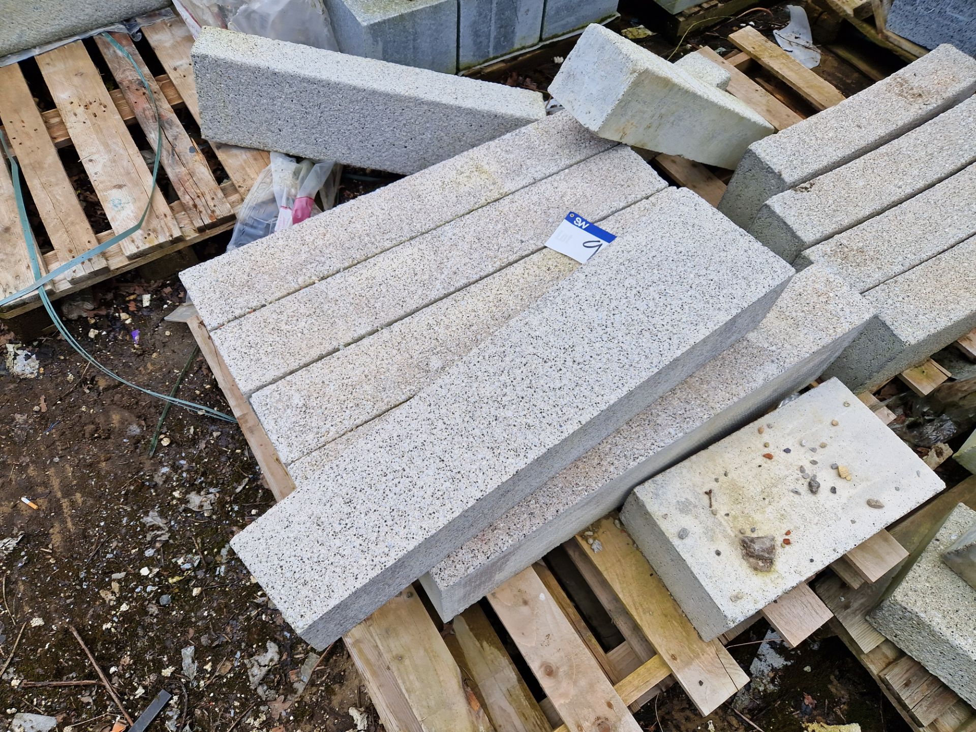 Three Pallets of Various Stone Blocks, Curved Blocks and Angled Blocks ...