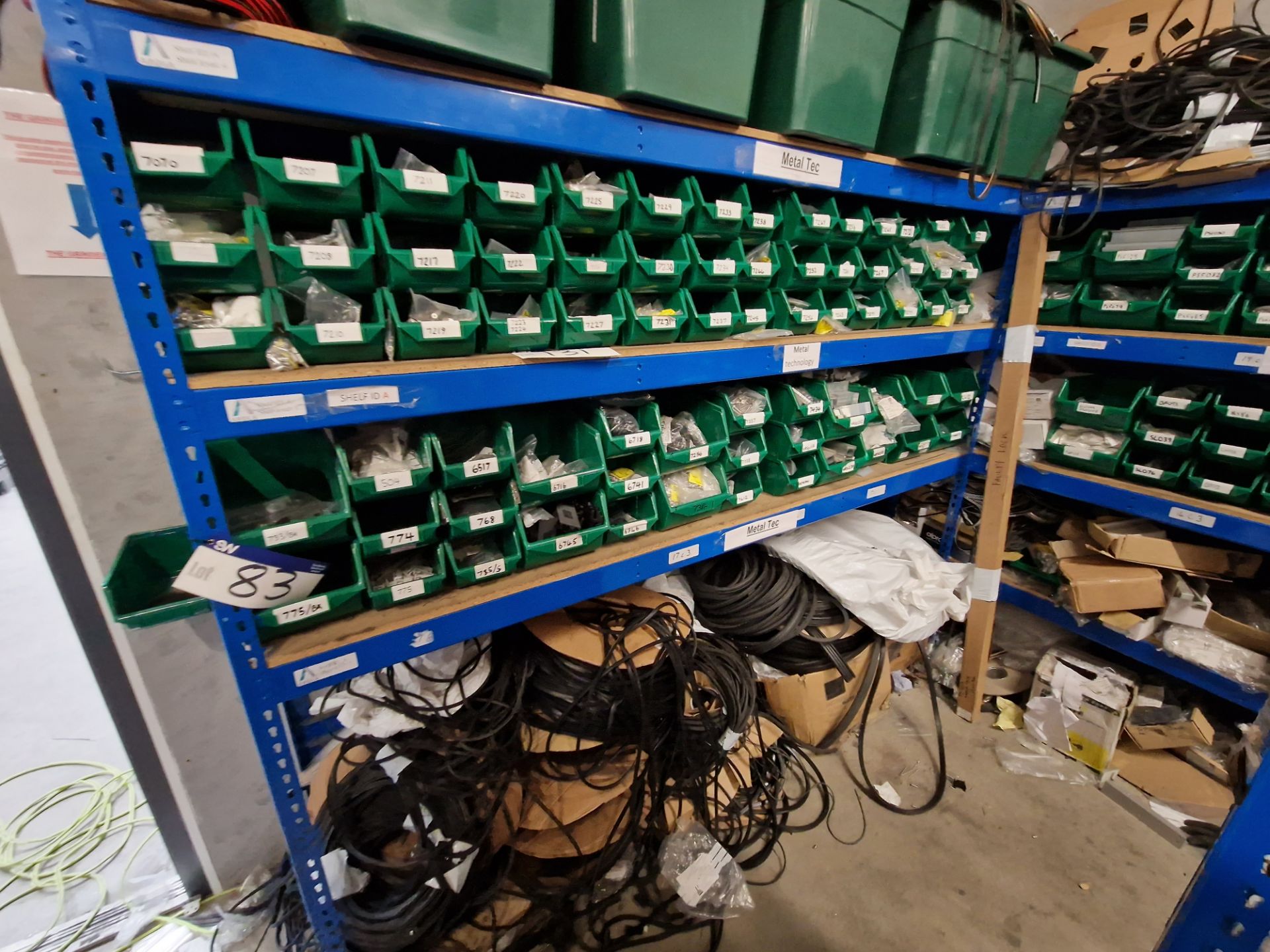 Contents to One Bay of Shelving, including Rubber Gaskets, Aluminium ...