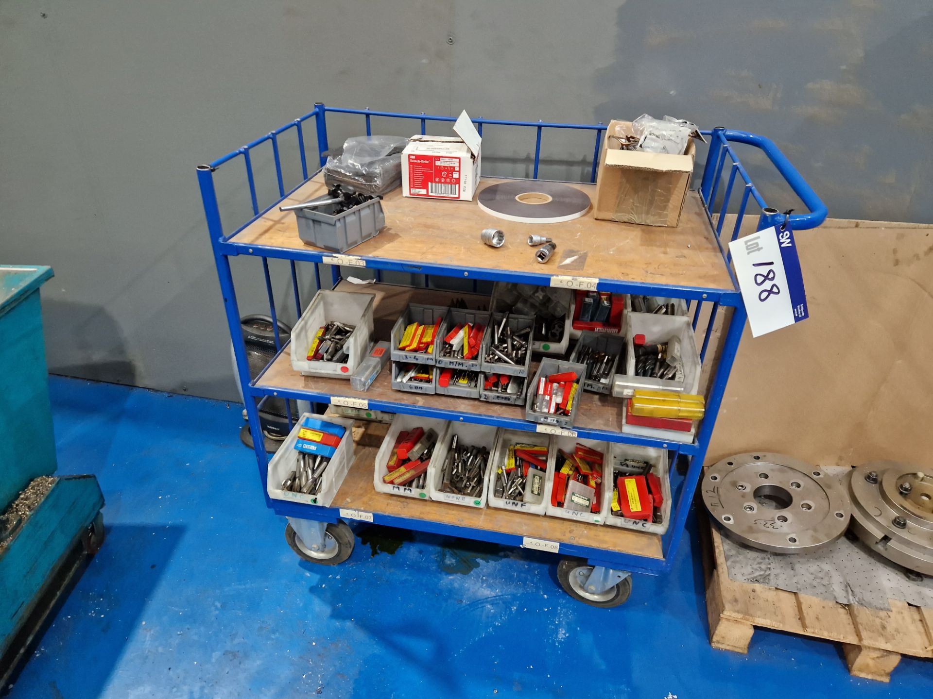 Mobile Three Tier Trolley and Contents, including various taps Please ...
