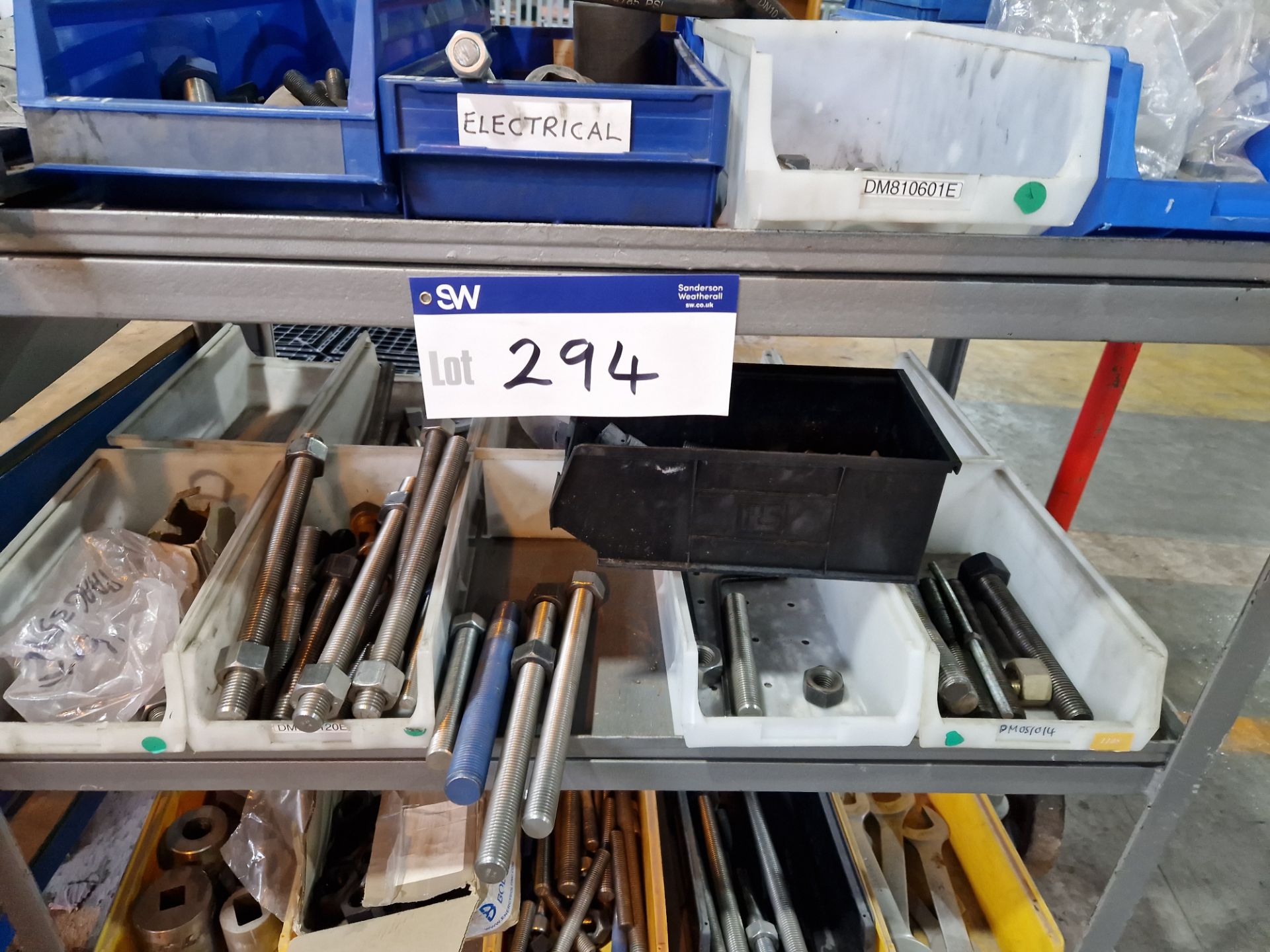 Steel Framed Trolley and Contents, including bolts, spanners, bolts ...