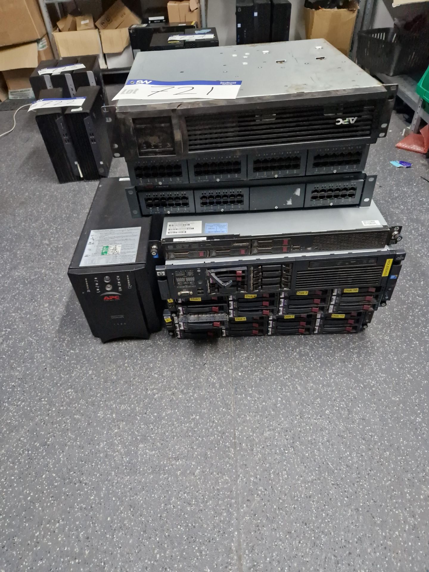 Eight Various Pieces of Server Equipment, including UPS, 12 Disk Server ...