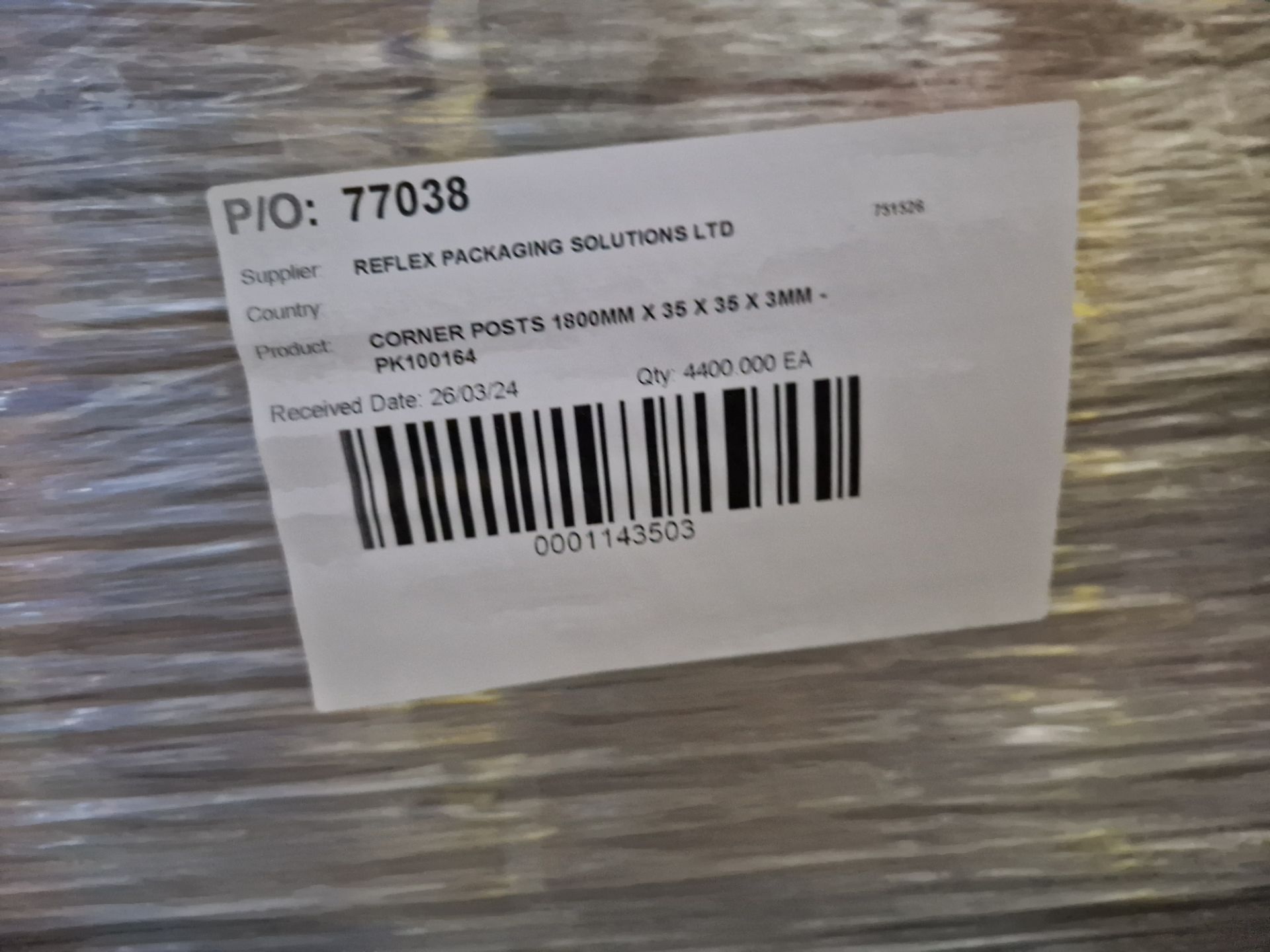 One Pallet of 1800mm x 35mm x 35mm Cardboard Corner Posts, Approx ...