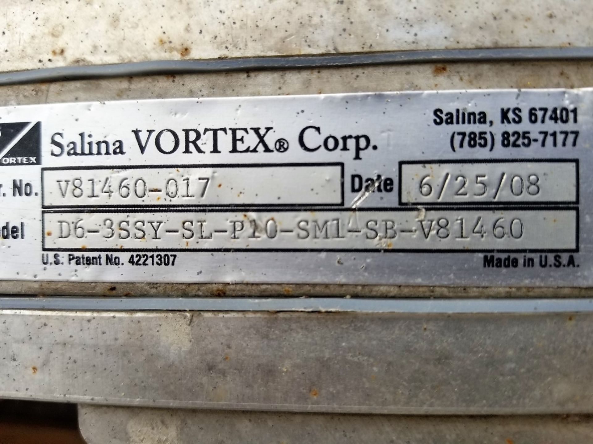 6'' SALINA VORTEX 3-Way S/S Diverter Valve, Model D6-3SSY-SL-P10-SM1-SB ...