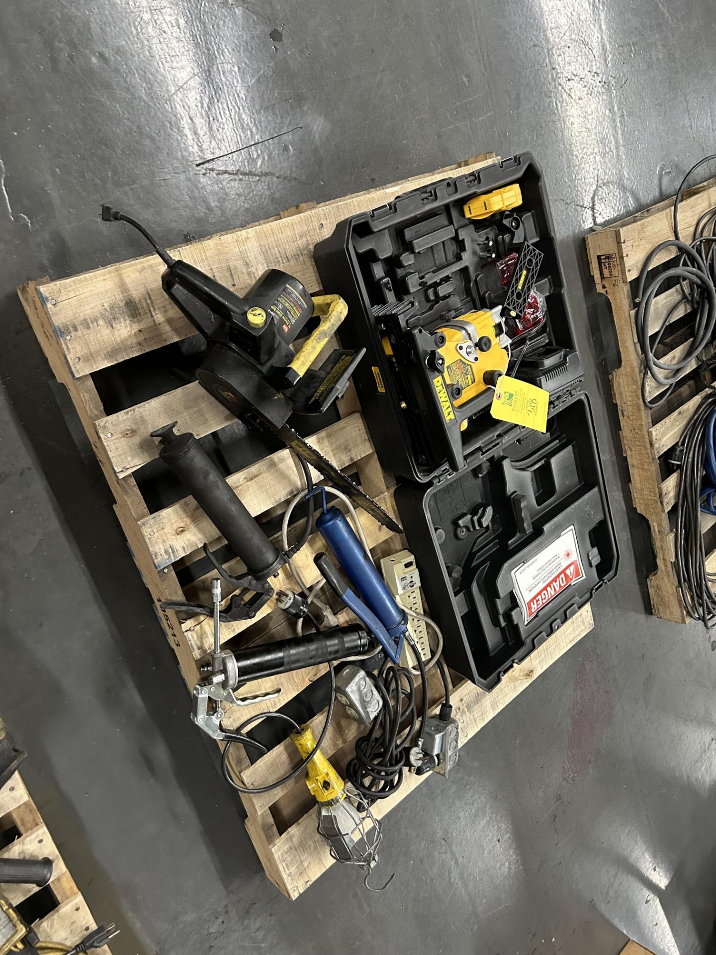 Misc. Shop Equipment, Includes Dewalt Cordless Rotary Laser, Model # ...