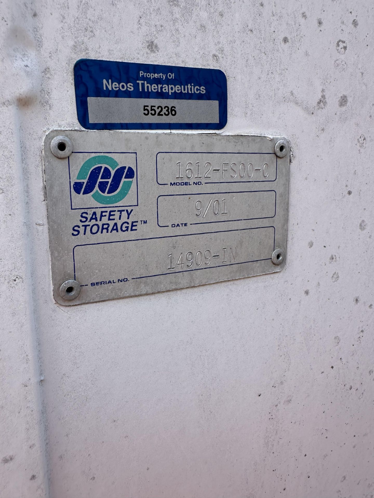 Safety Storage Model 1612-FS00-C S/N 14909-IN With AC Unit Loading Fee: TBD