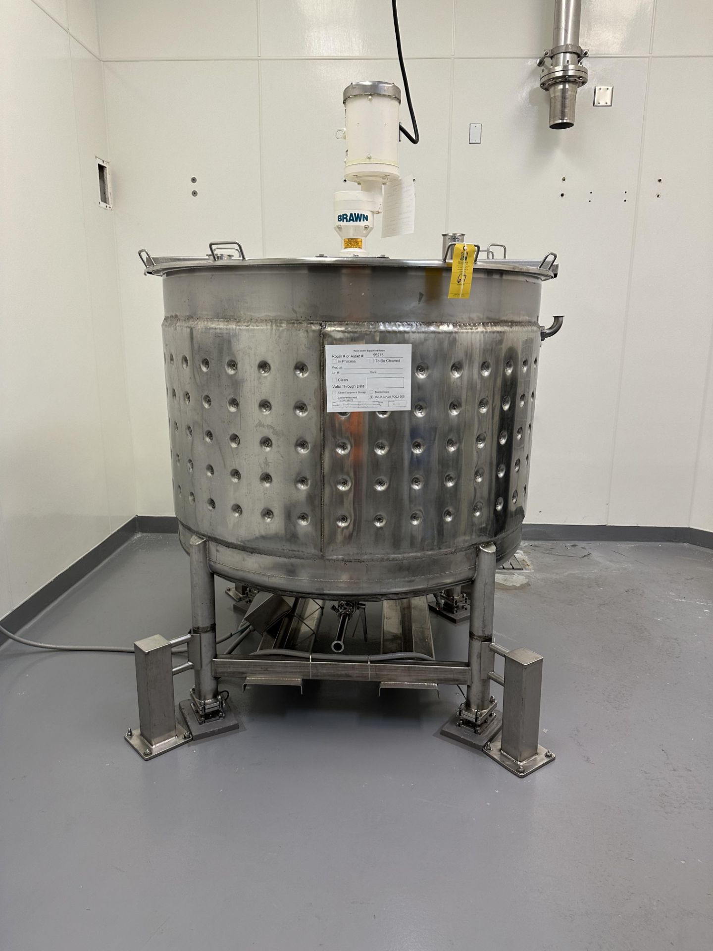 T&C 2000 Liter Stainless Process Tank with Agitator on Load Cells ...