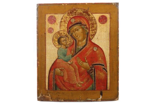 Ikone "Gottesmutter Jeruslimskaja"Russland, 18./19. Jh., halbfigurige ...