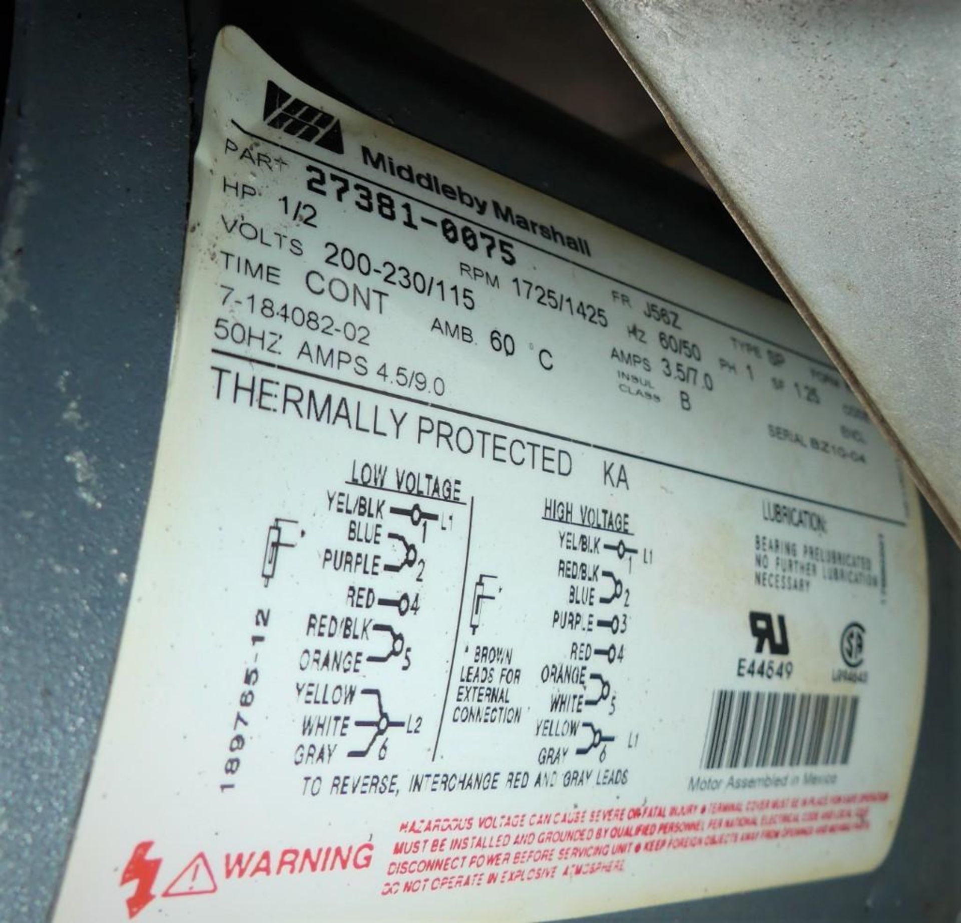 Used Middleby Marshal Oven With: Infeed: Length: 53 inchesWidth: 41 ...