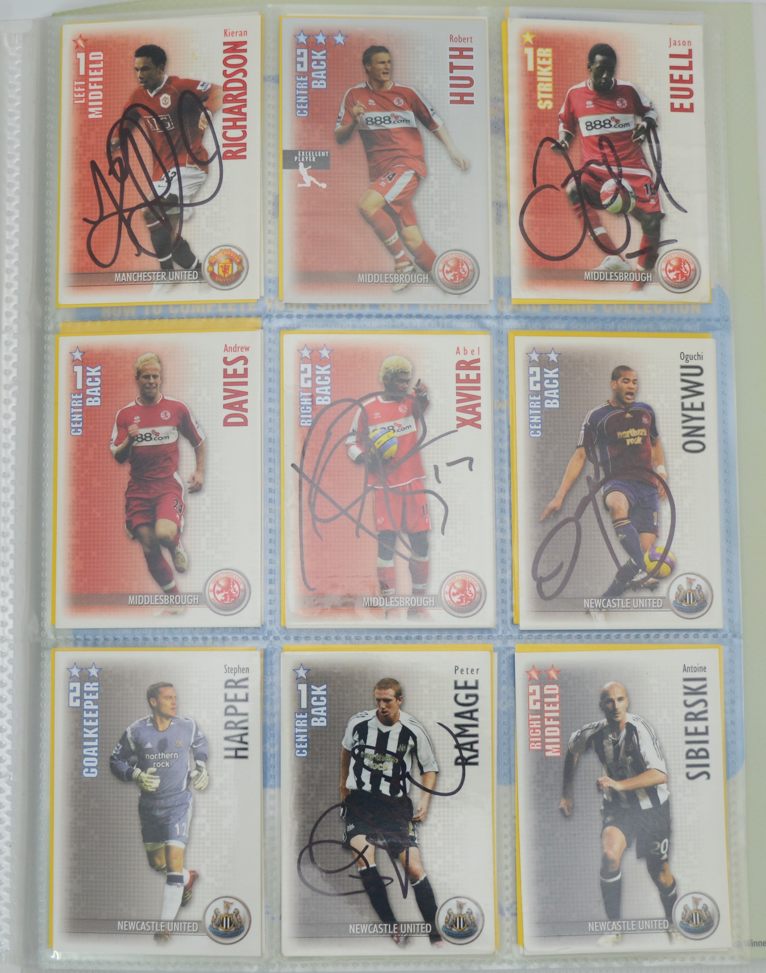 2 Shoot Out Football Card books. Multiple signatures throughout with ...