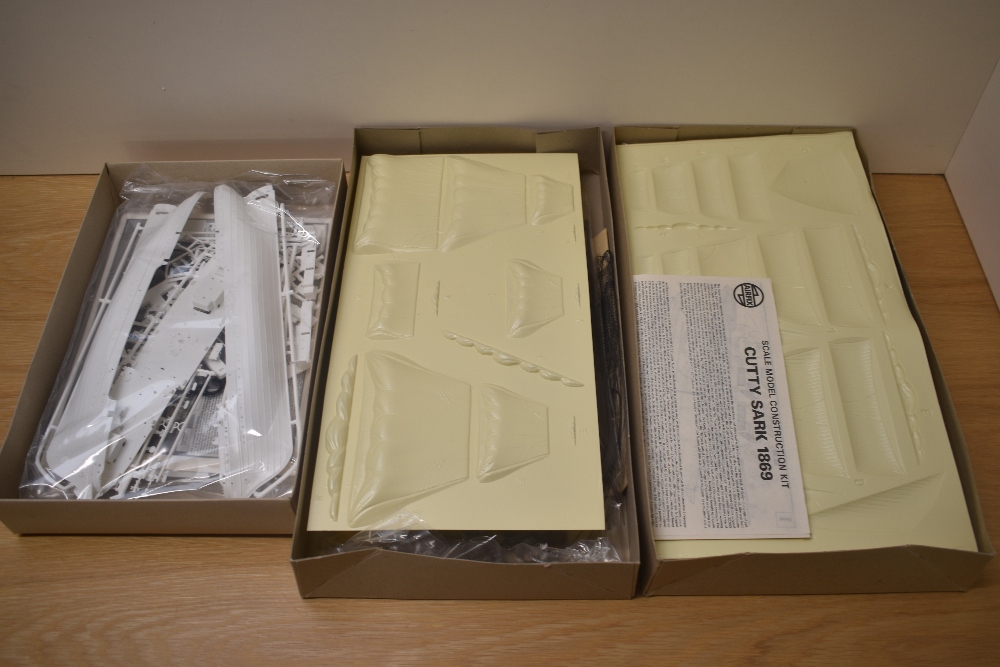 Three plastic model kits, Airfix Series 9 9251 Royal Sovereign & 9253 ...