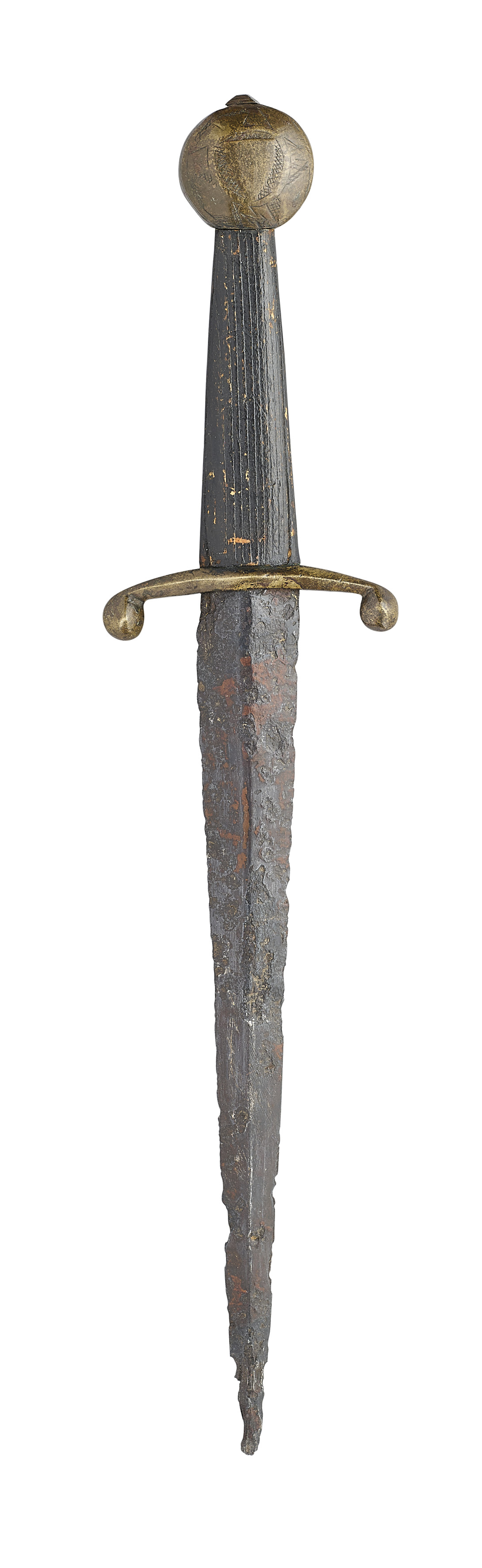 A MEDIEVAL DAGGER WITH COPPER ALLOY HILT, PROBABLY LATE 14TH CENTURY in ...