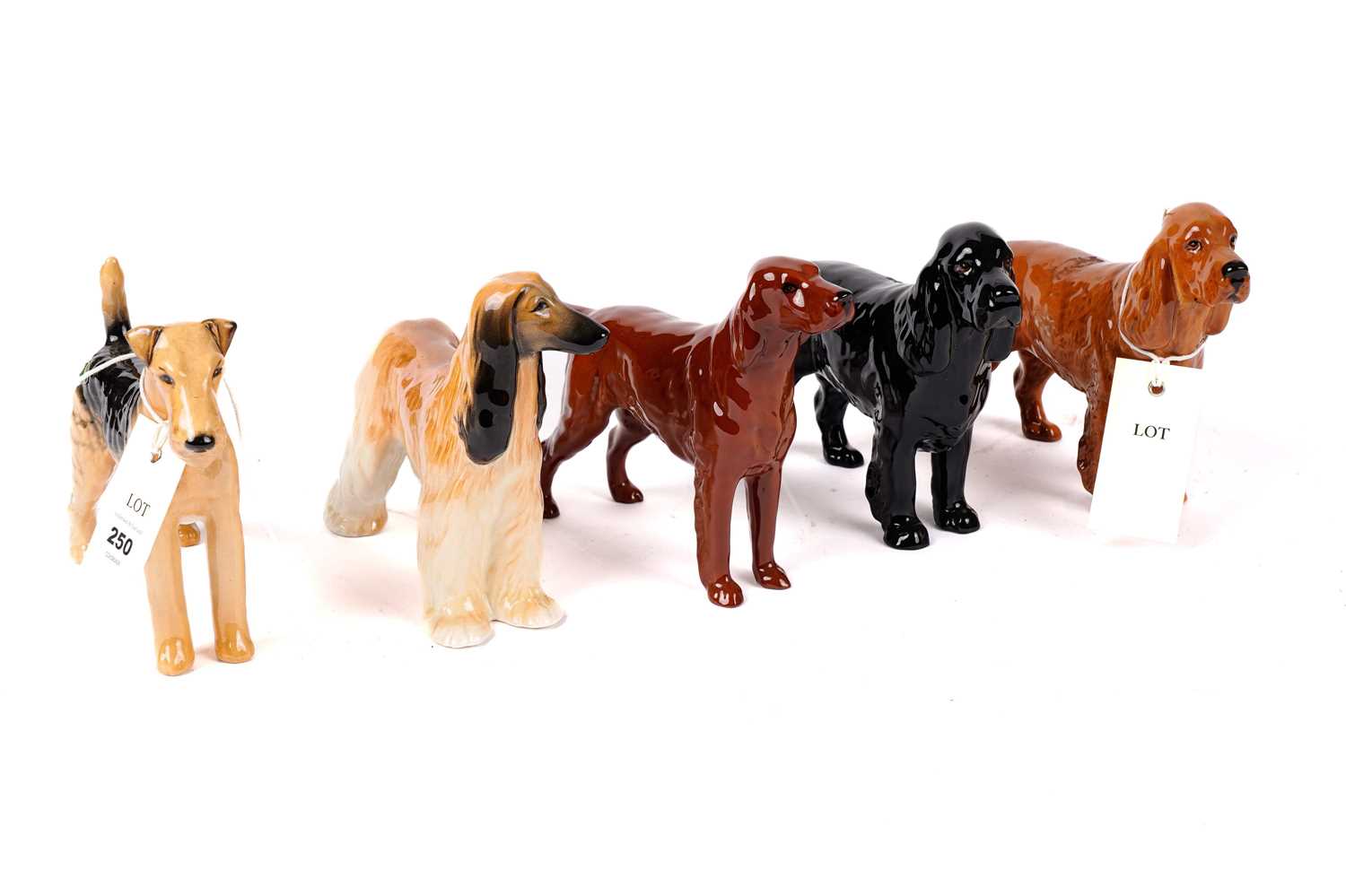 Two Beswick Cocker Spaniel dog figures, D967, various colours; a ...