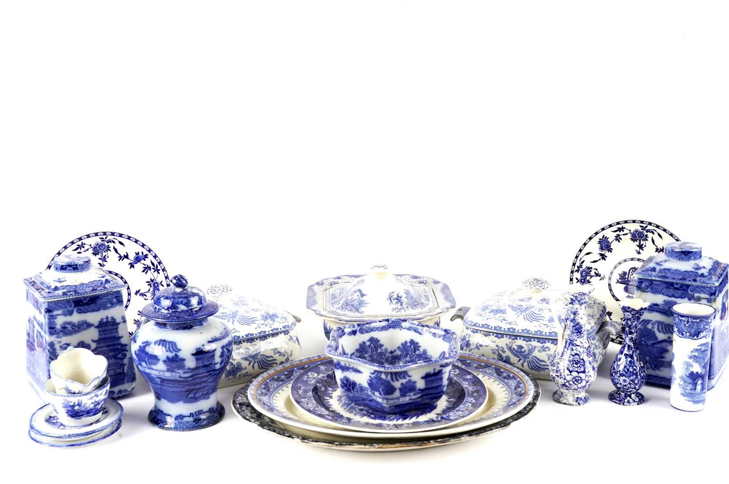 A collection of Maling china including: two large tea pots; a 1929 ...