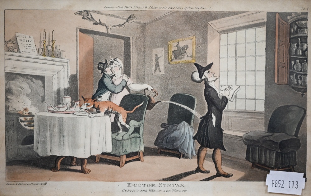 A set of six Rowlandson satirical prints, Dr Syntax etc, 12.5 x 21 cm (6)