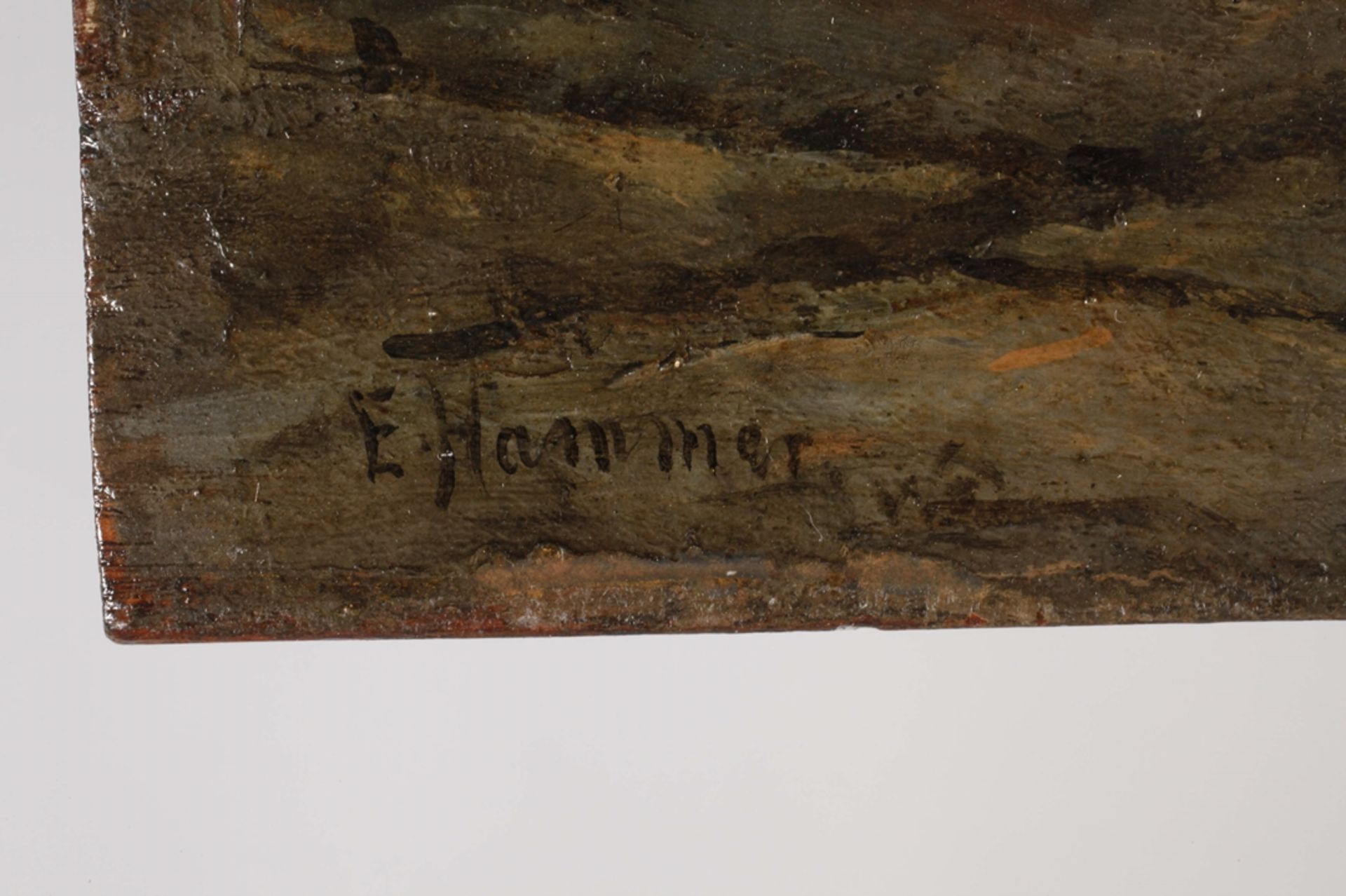 Erich Hammer, "In der Schmiede"urige, spärlich beleuchtete Schmiede mit ...
