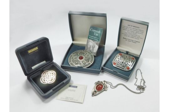 ORTAK ETC. A sterling silver 'Celtic' brooch by Ortak, Scotland, in ...