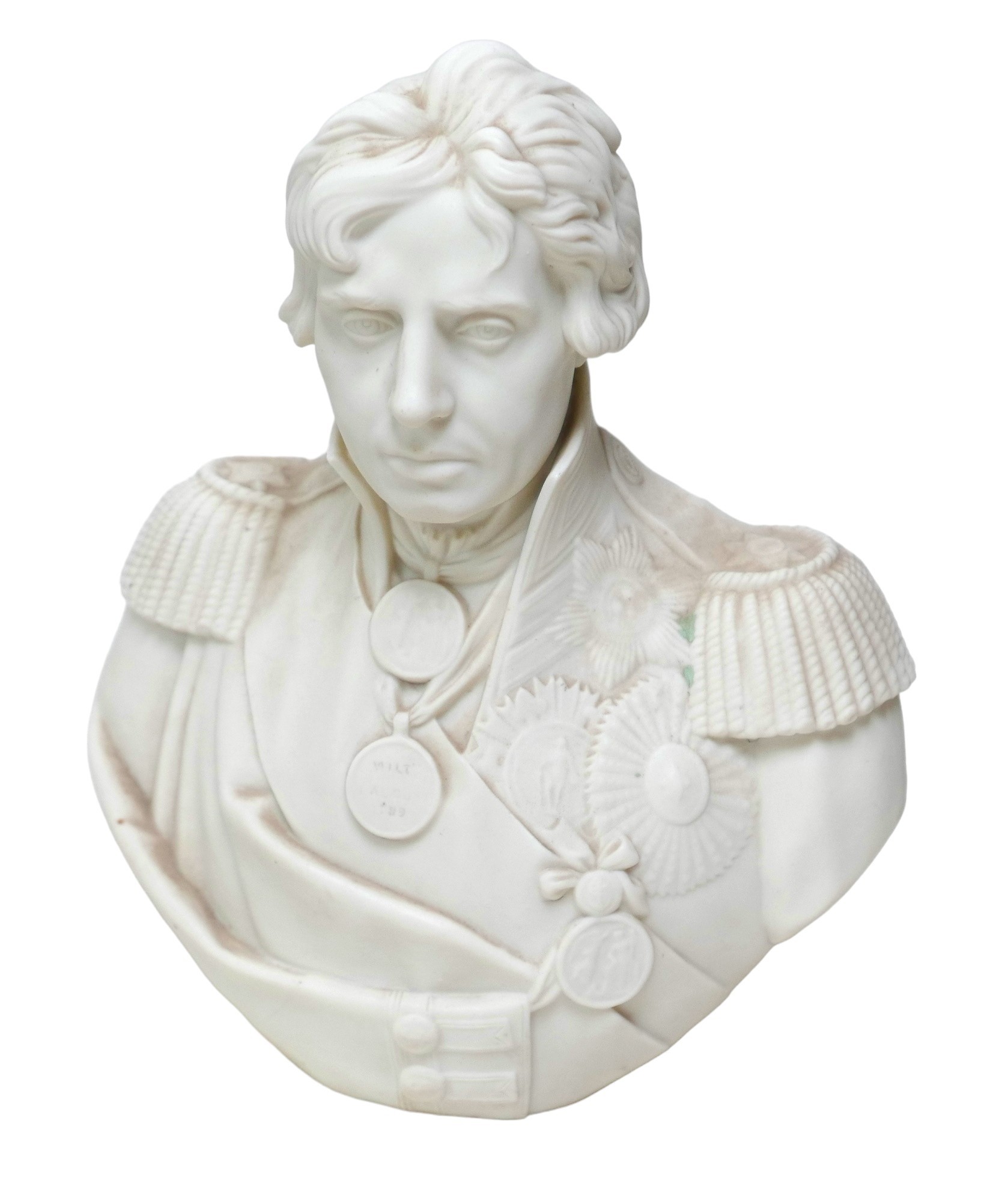 A Copeland parian ware bust of Admiral Nelson (1758-1805), 25cm high ...
