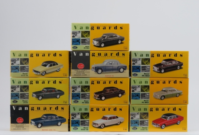 Toys & Models: A group of Vanguards die-cast model Rover cars. 1:43 ...
