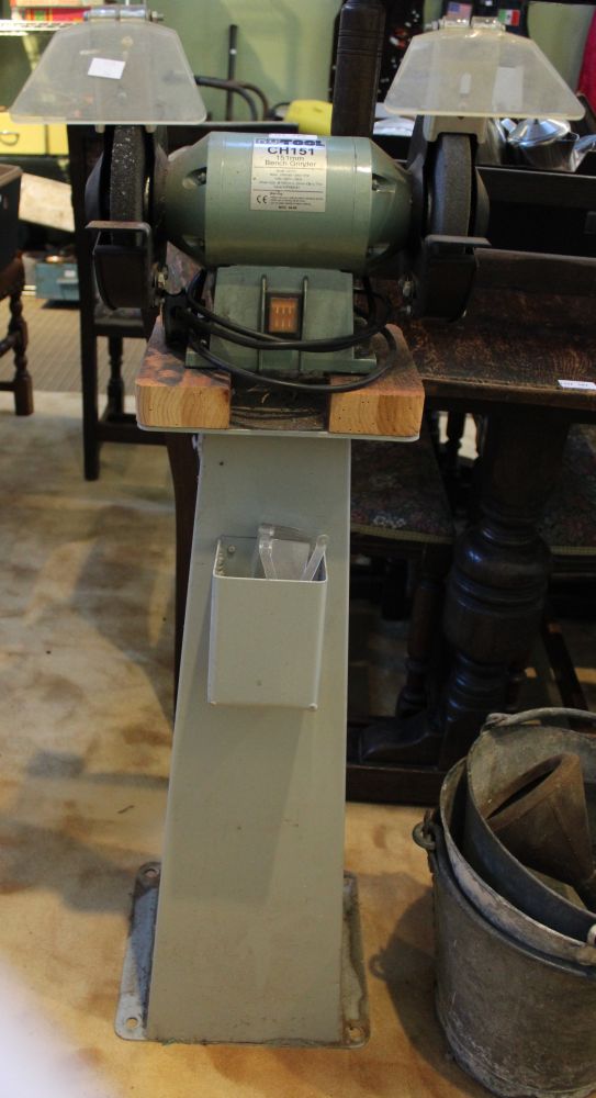 A Nu-Tool CH151 bench grinder on stand