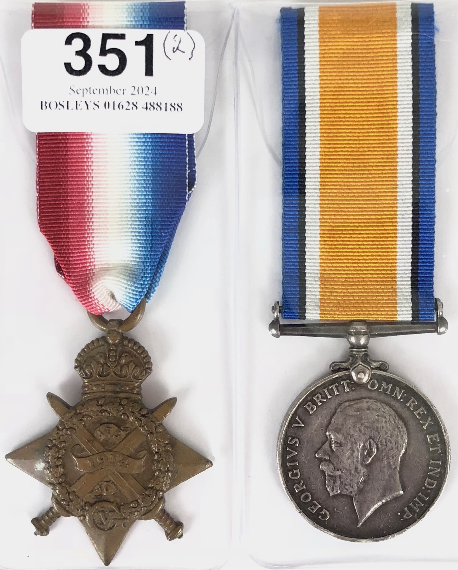 King's Own Scottish Borderers 1914 Mons Star POW Pair of Medals ...