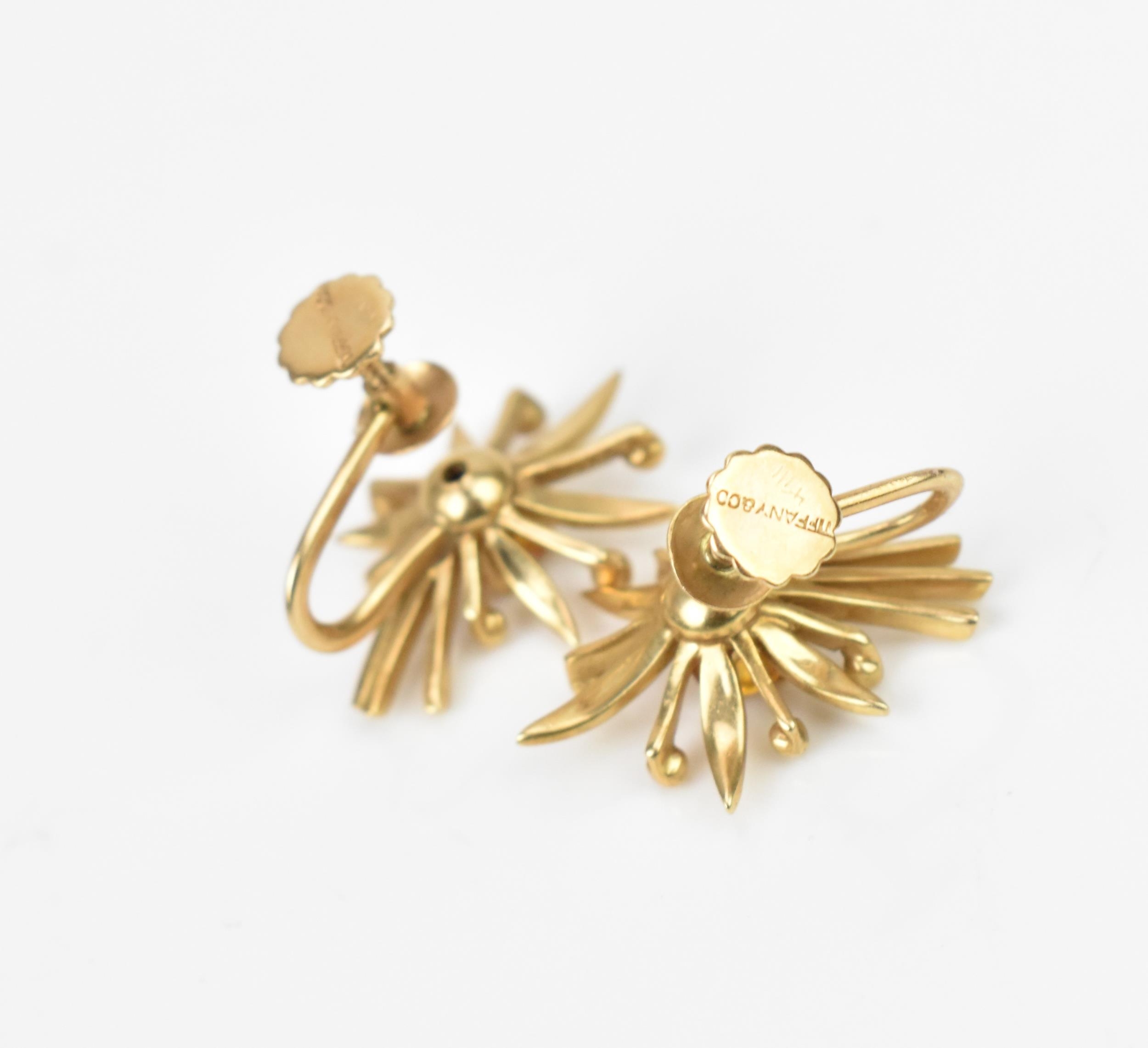 A pair of Tiffany & Co 14ct gold and citrine earrings, designed in a ...