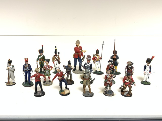 A QUANTITY OF HAND PAINTED METAL FIGURES OF SOLDIERS, SOME BY DEL PADRO ...