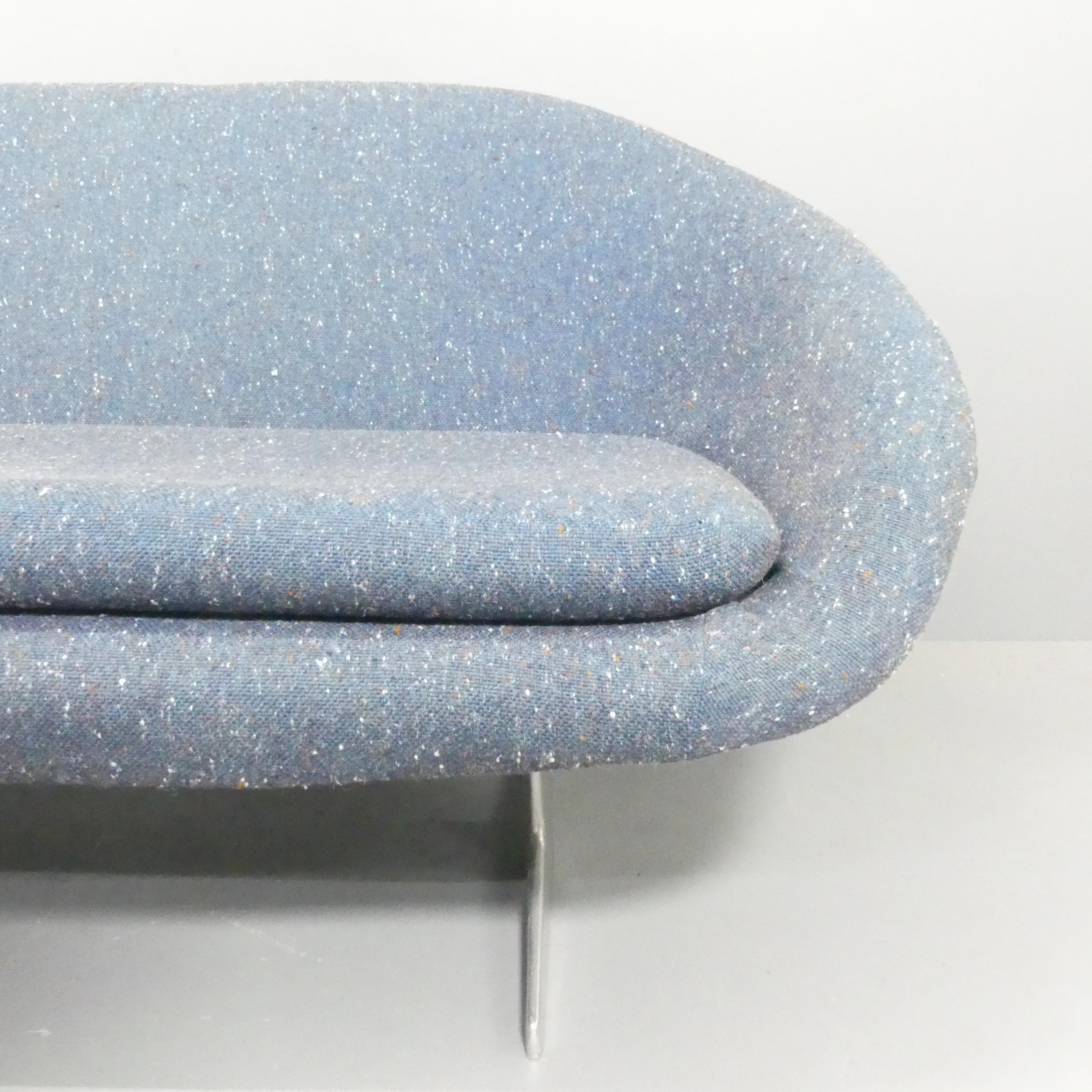LURASHELL - a mid century two-seater sofa, with moulded plastic seat ...