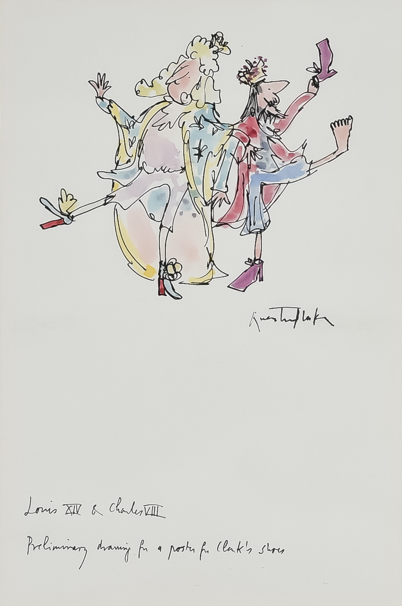 ARR Quentin Blake (Born 1932) - Pen and Ink - Illustration of Louis XIV ...