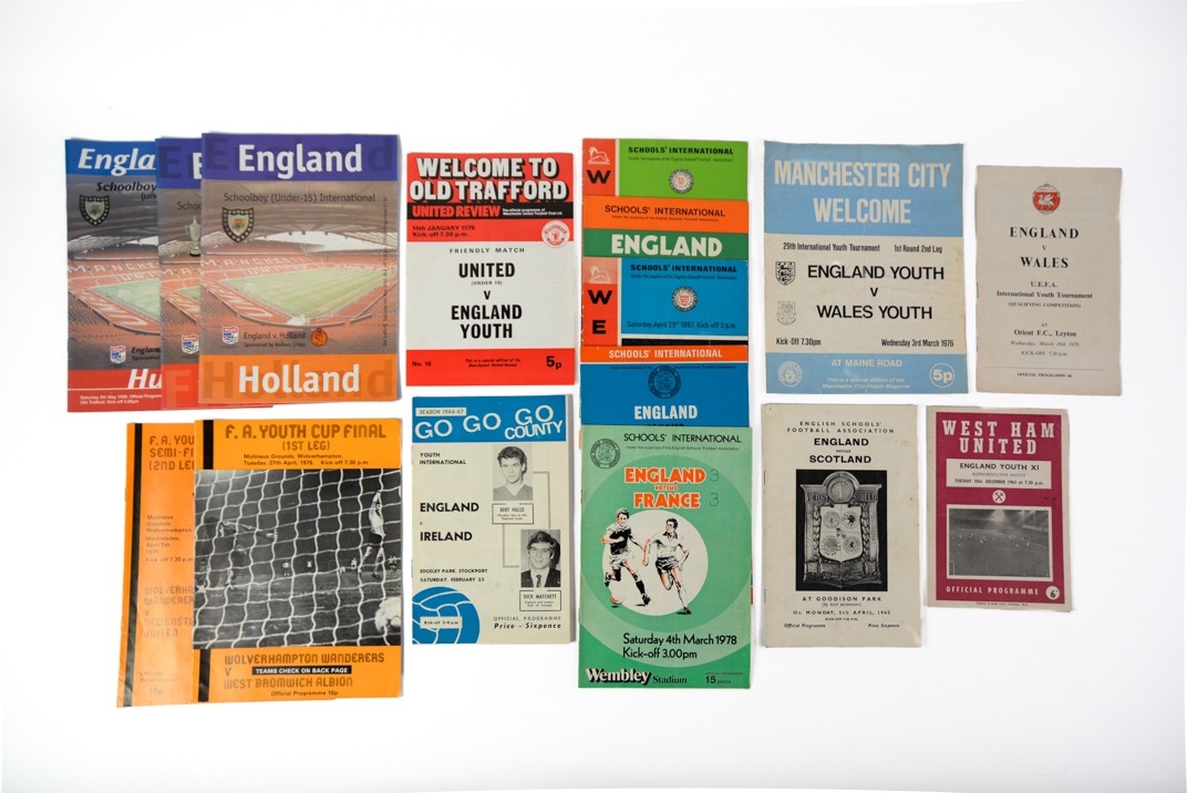 FOOTBALL PROGRAMMES-ENGLAND YOUTH AND SCHOOLBOY PROGRAMMES, from 1963 ...