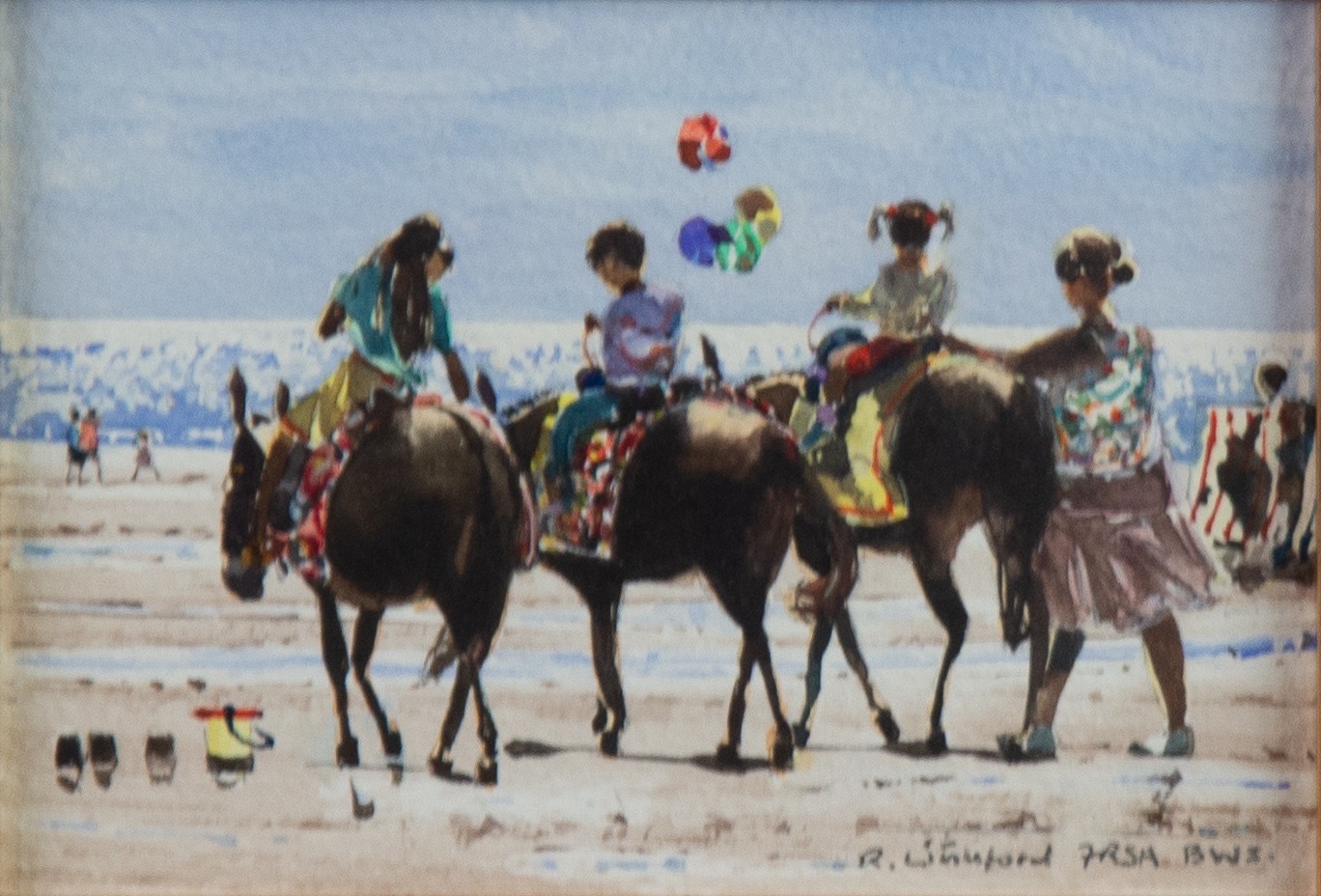 ROBERT (BOB) LITTLEFORD (1945-2023) WATERCOLOUR ‘Pony Tails & Donkey ...