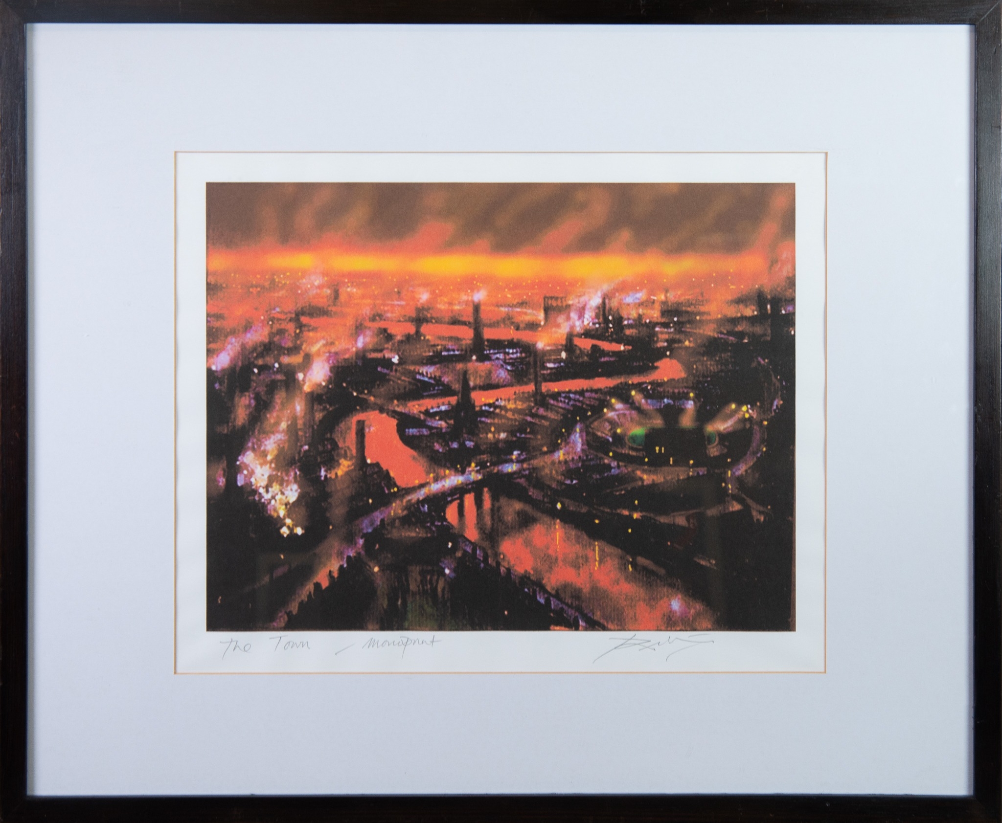 HAROLD RILEY MONOPRINT (1934-2023) The Town Signed, titled and ...
