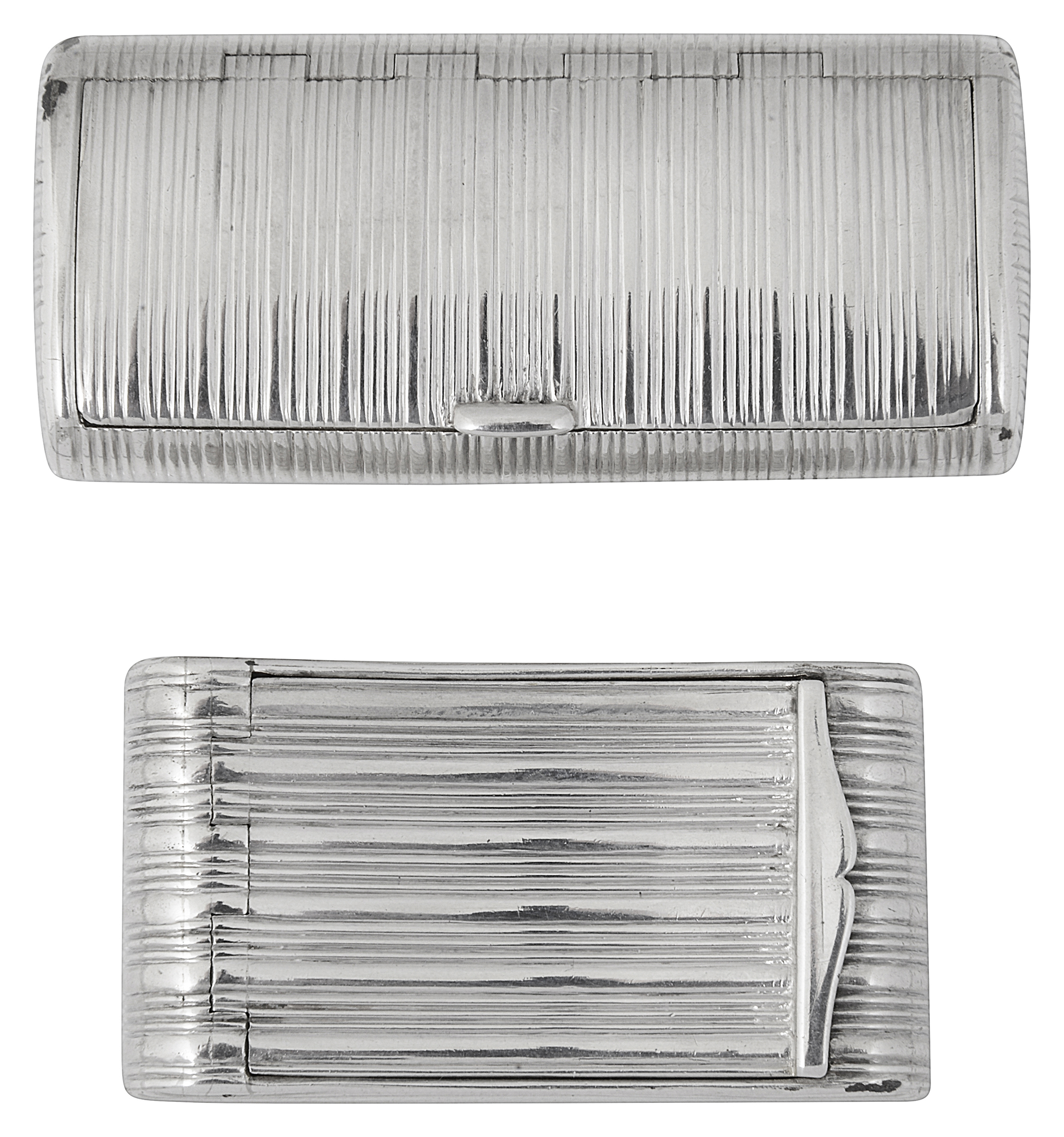 Two late George III silver snuff boxesboth Birmingham, 1808, one Samuel ...