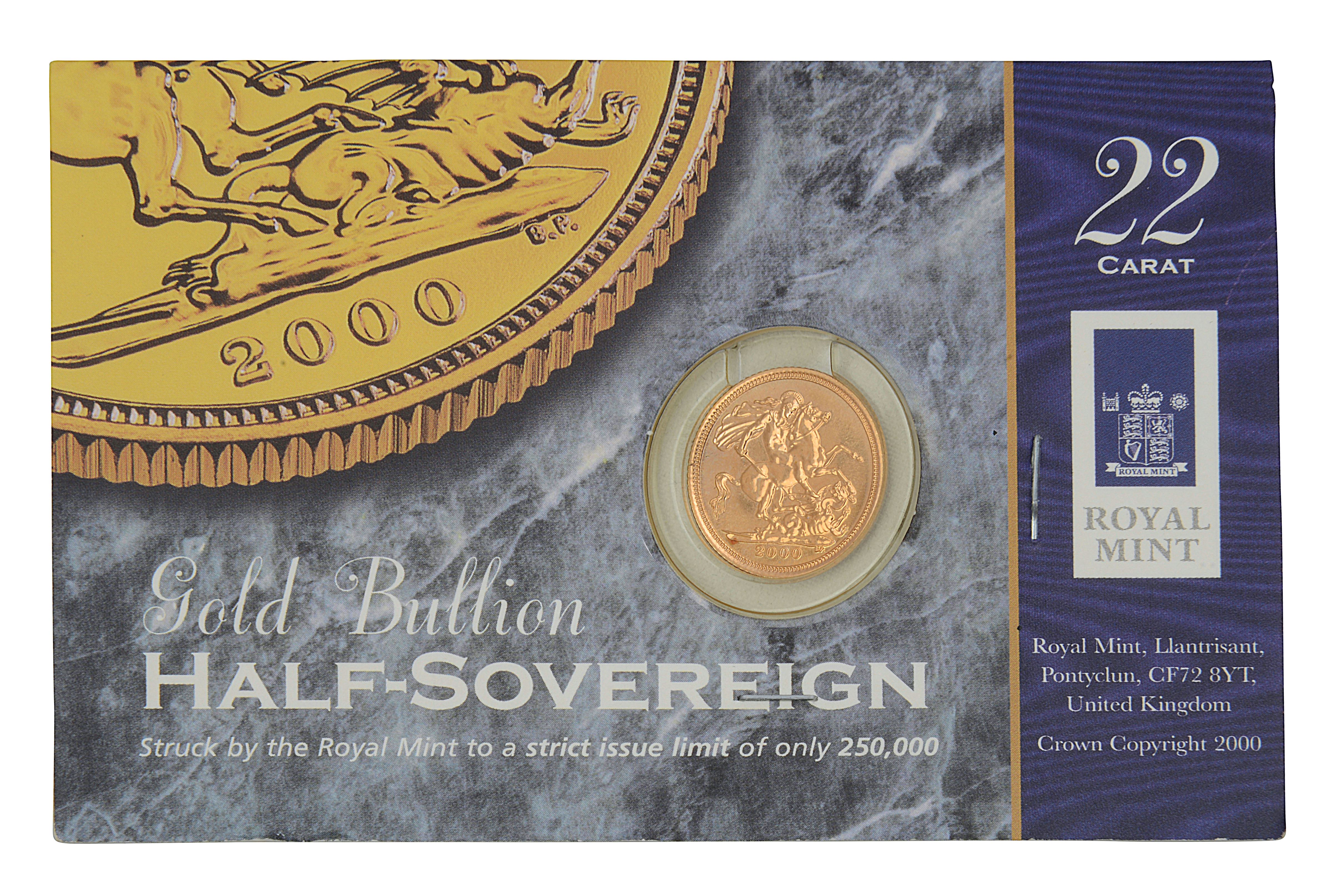 United Kingdom, Royal Mint Elizabeth II 2000 gold Half Sovereignin ...