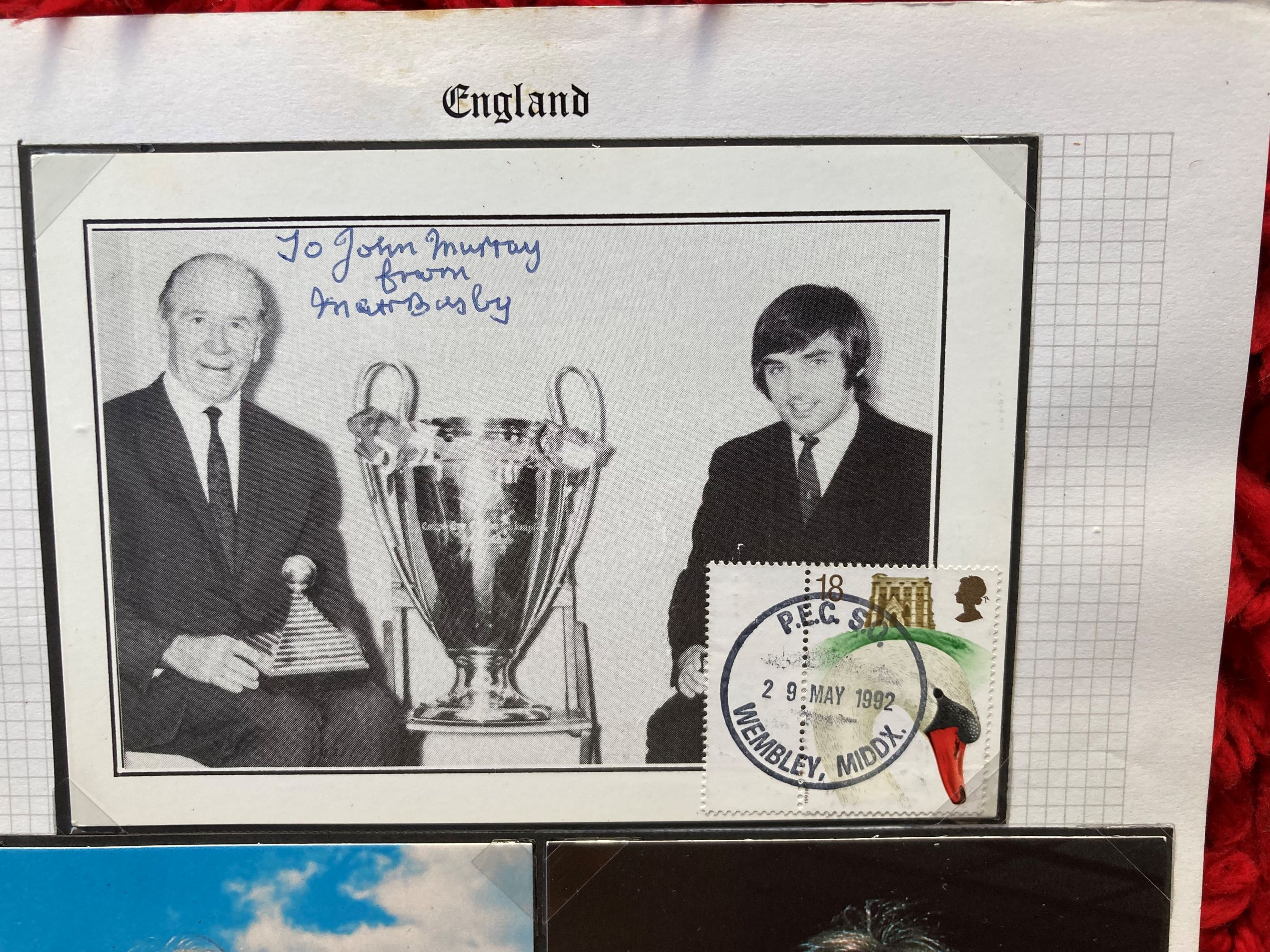 Football Man Utd Matt Busby signed 4 x 4 inch European Cup photo with ...