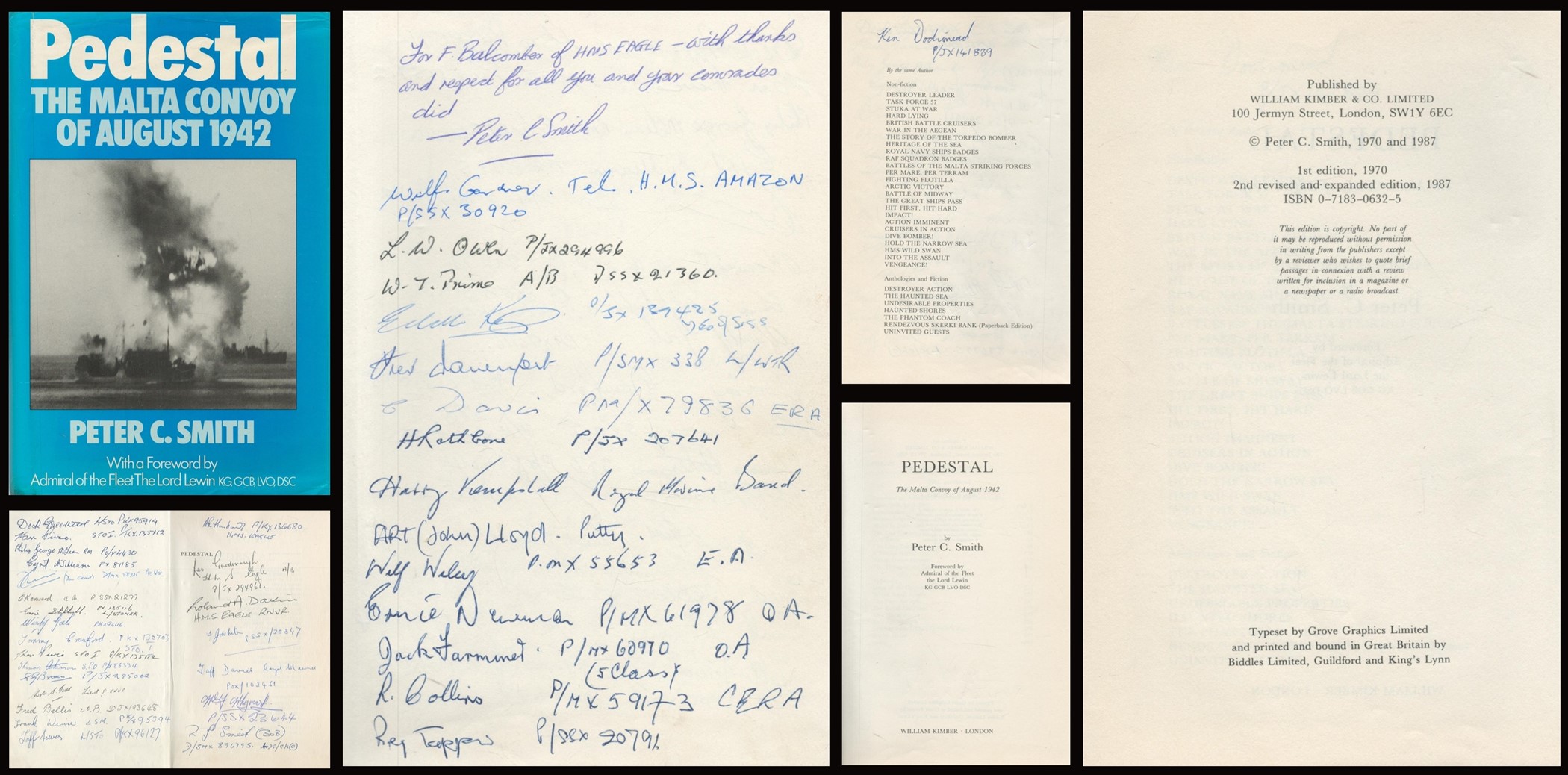 WW2. 25 Signed Peter C Smith 1st Edition Hardback Book Titled Pedestal ...
