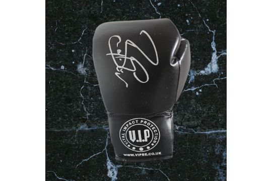 Barry McGuigan signed black VIP boxing glove. Finbar Patrick McGuigan ...