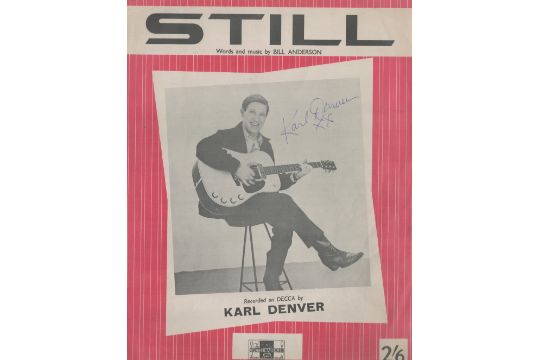 KARL DENVER signed vintage 'Still' Sheet Music