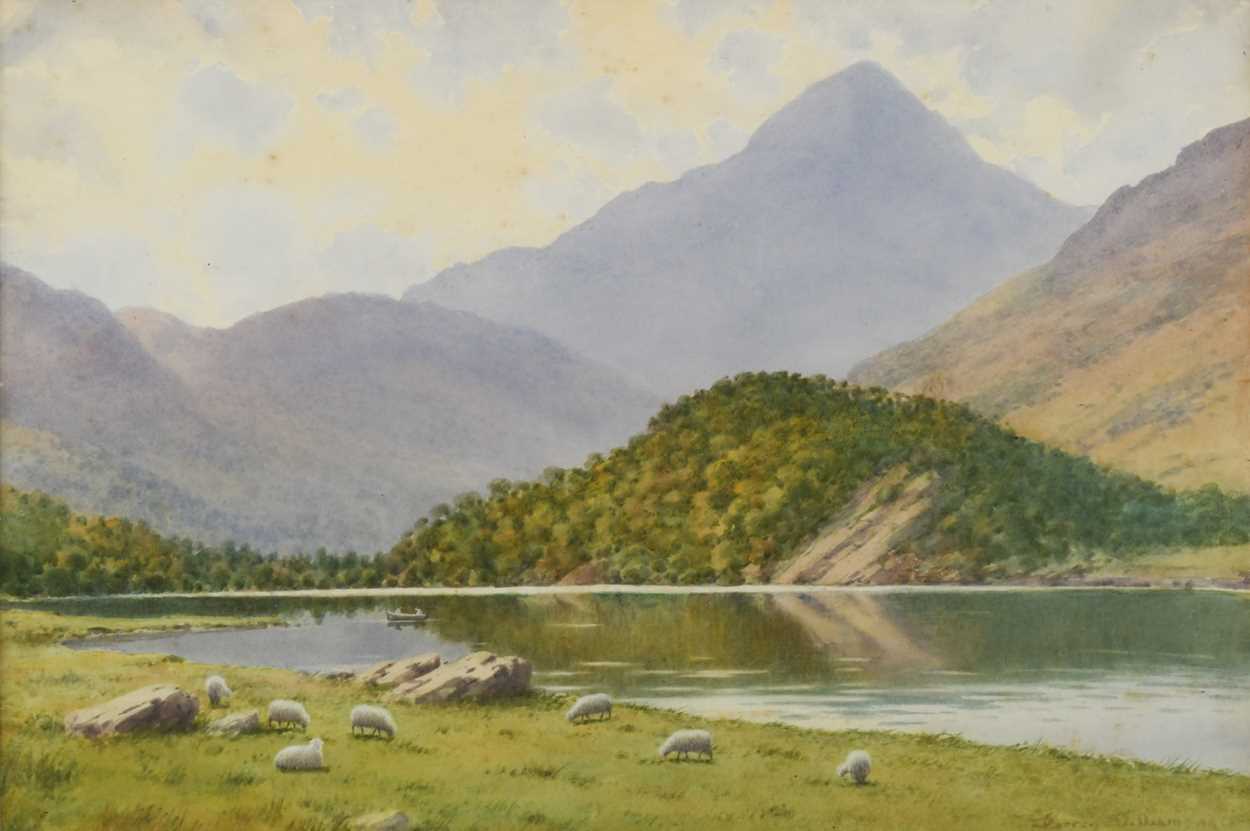Warren Williams ARCA (1863-1941) Sheep grazing in a river landscape ...