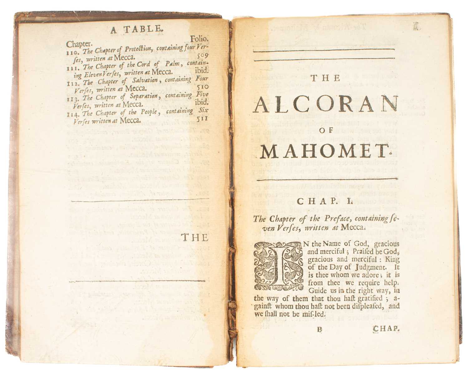 The Alcoran of Mahomet Translated out of Arabick into French by the ...
