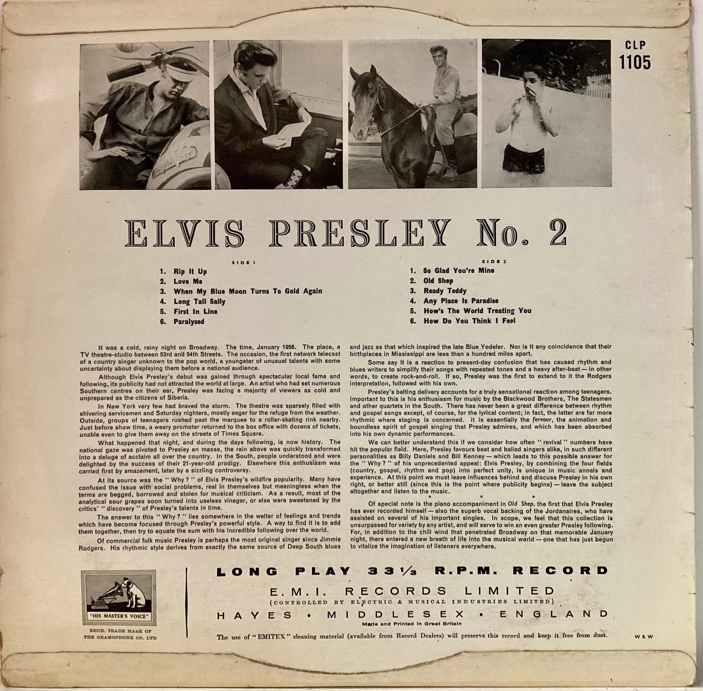 ELVIS PRESLEY VINYL LP RECORD ‘No. 2’ ON HMV. This is a fantastic copy ...
