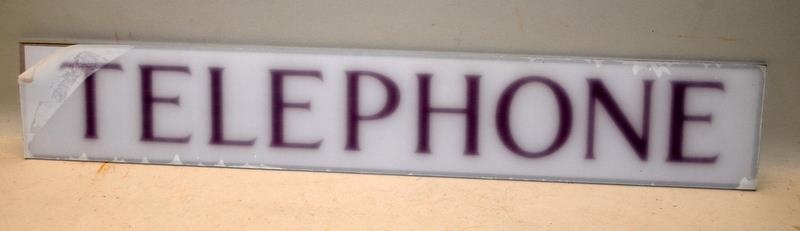 GPO K6 Red telephone box 'TELEPHONE' sign, clear perspex with ...