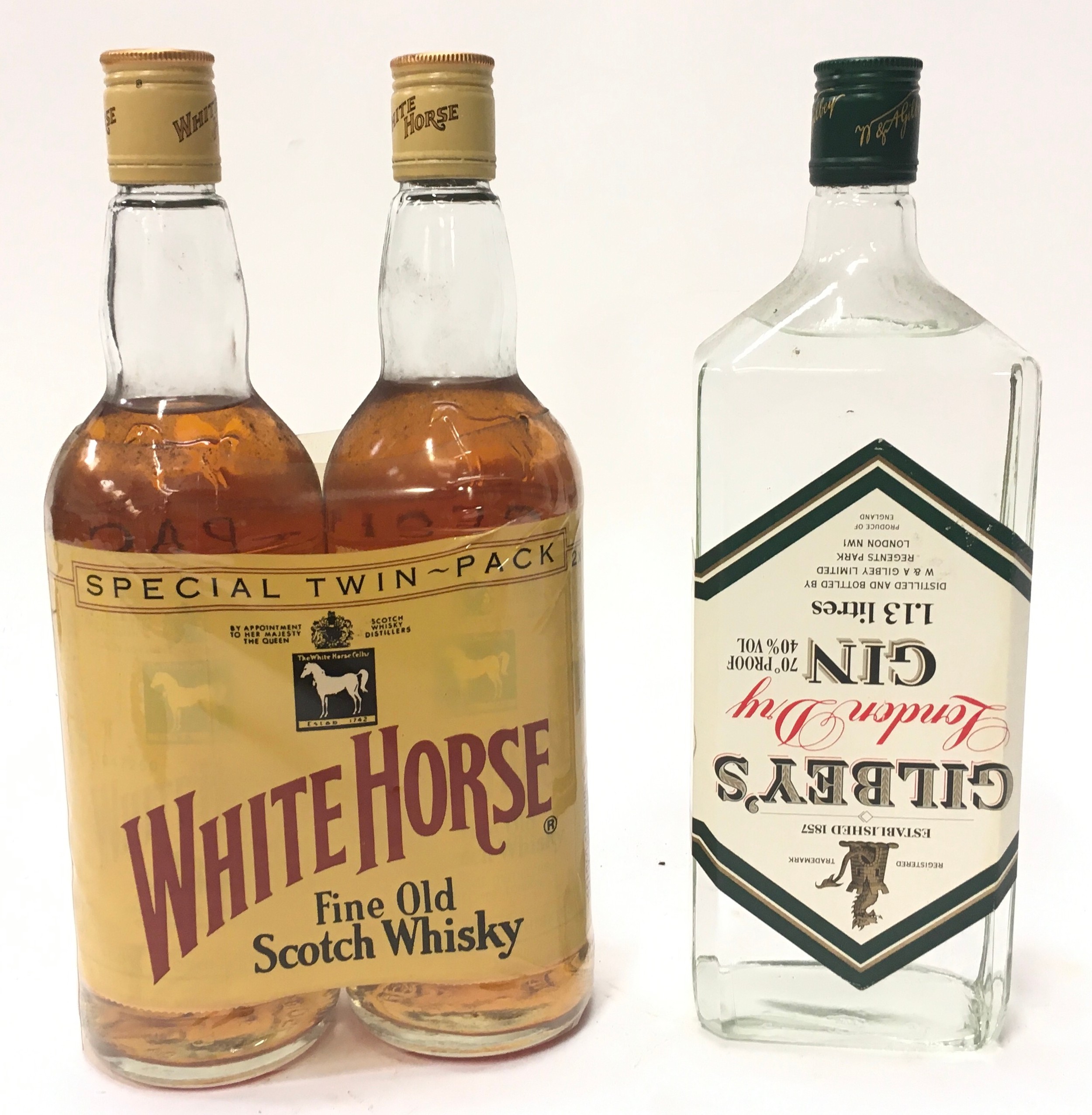 3 x bottles alcohol to include 1ltr Gilbeys Gin