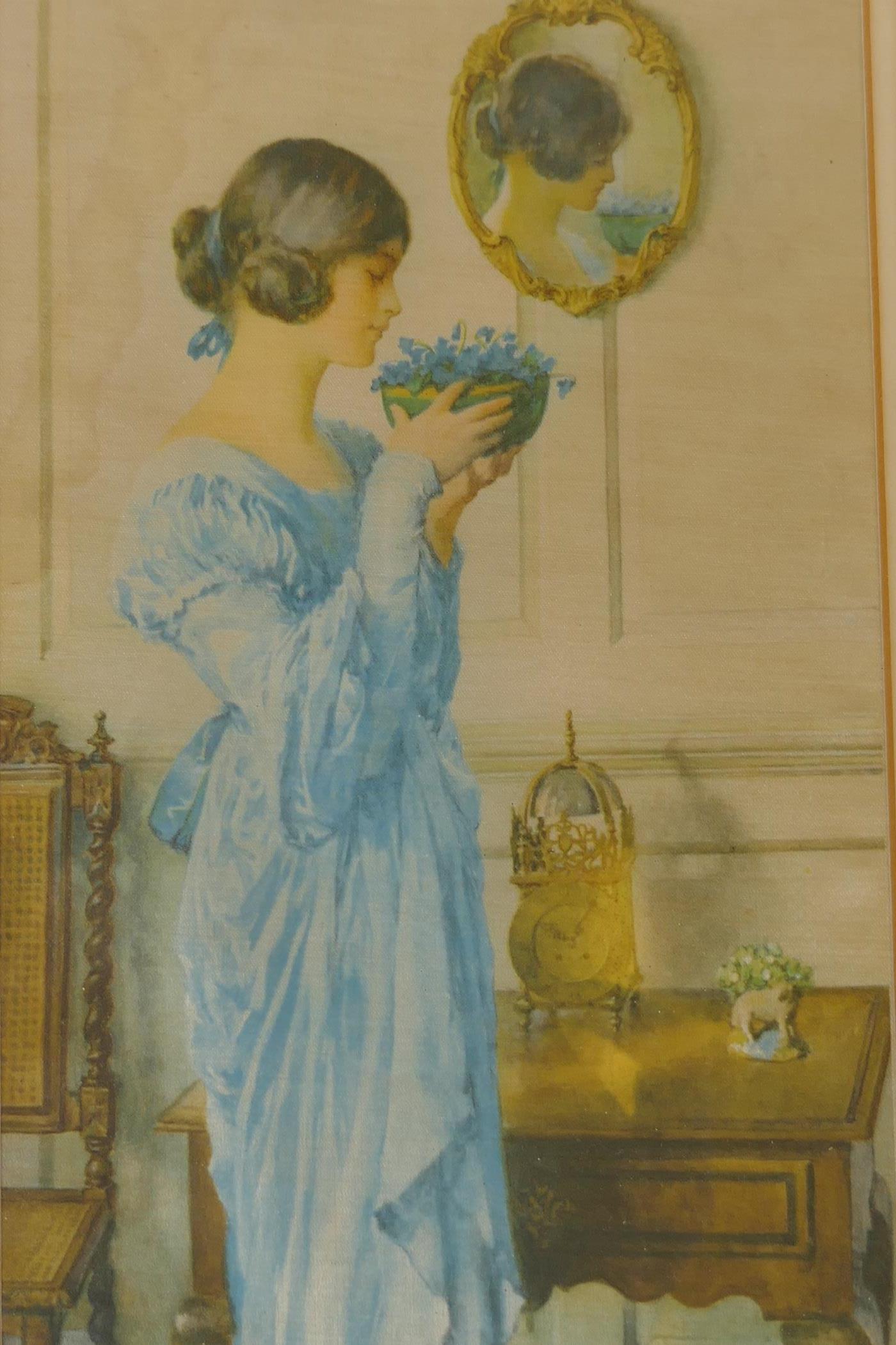 A pair of 1920s/30s prints on silk after William Henry Margetson, (1861 ...