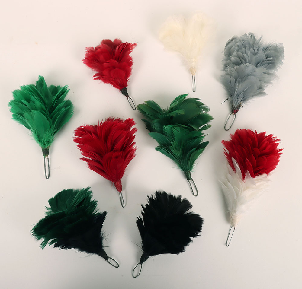 9x Fusiliers Regimental Hackles, all being good condition feather ...