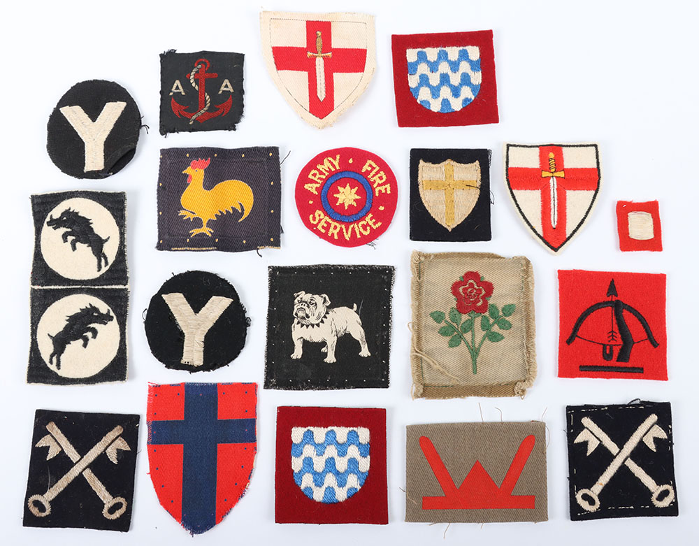 WW2 & post war British cloth formation signs. Lot includes Maritime ...