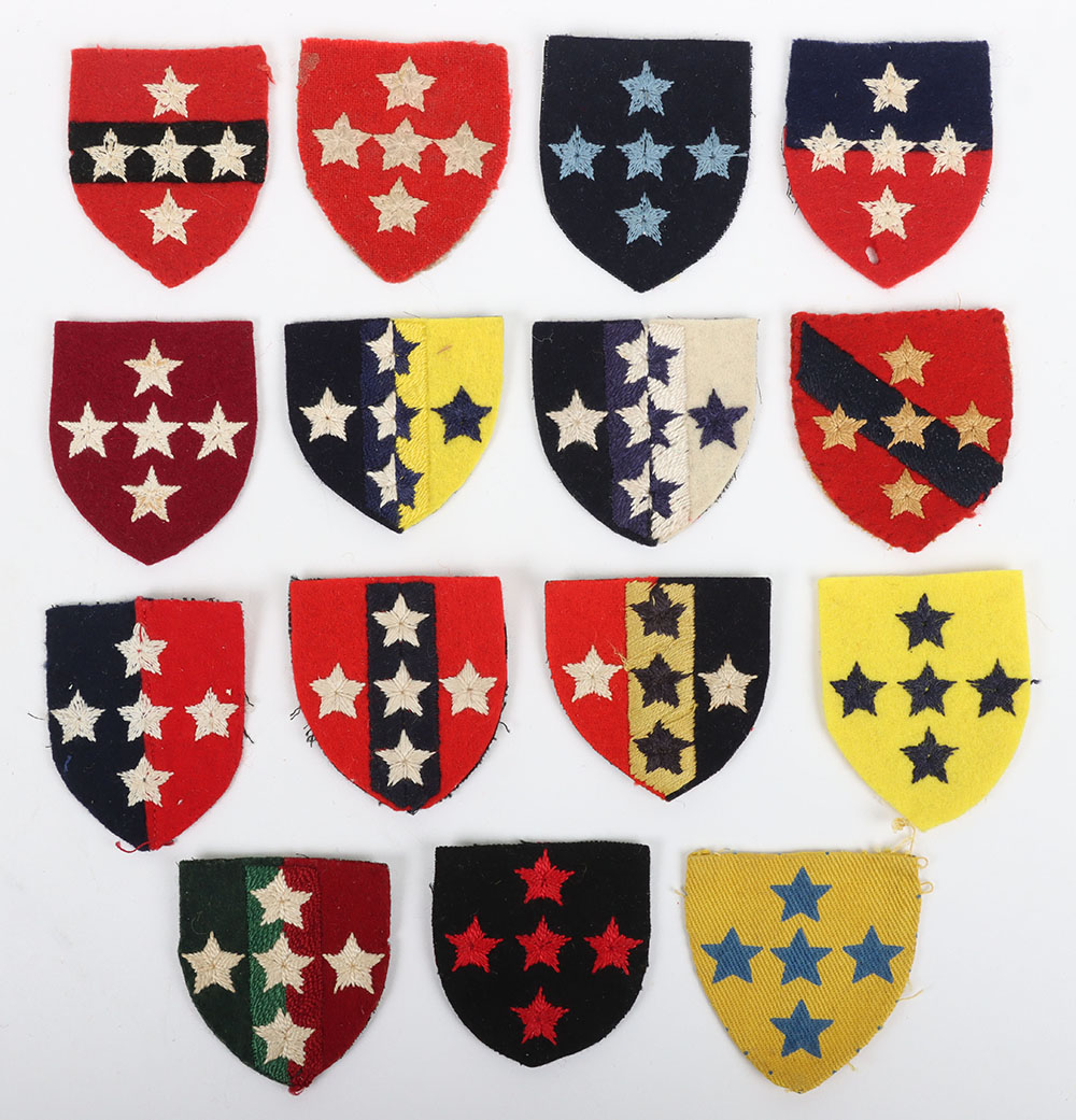 Grouping of WW2 British Southern Command Cloth Formation Signs, being ...