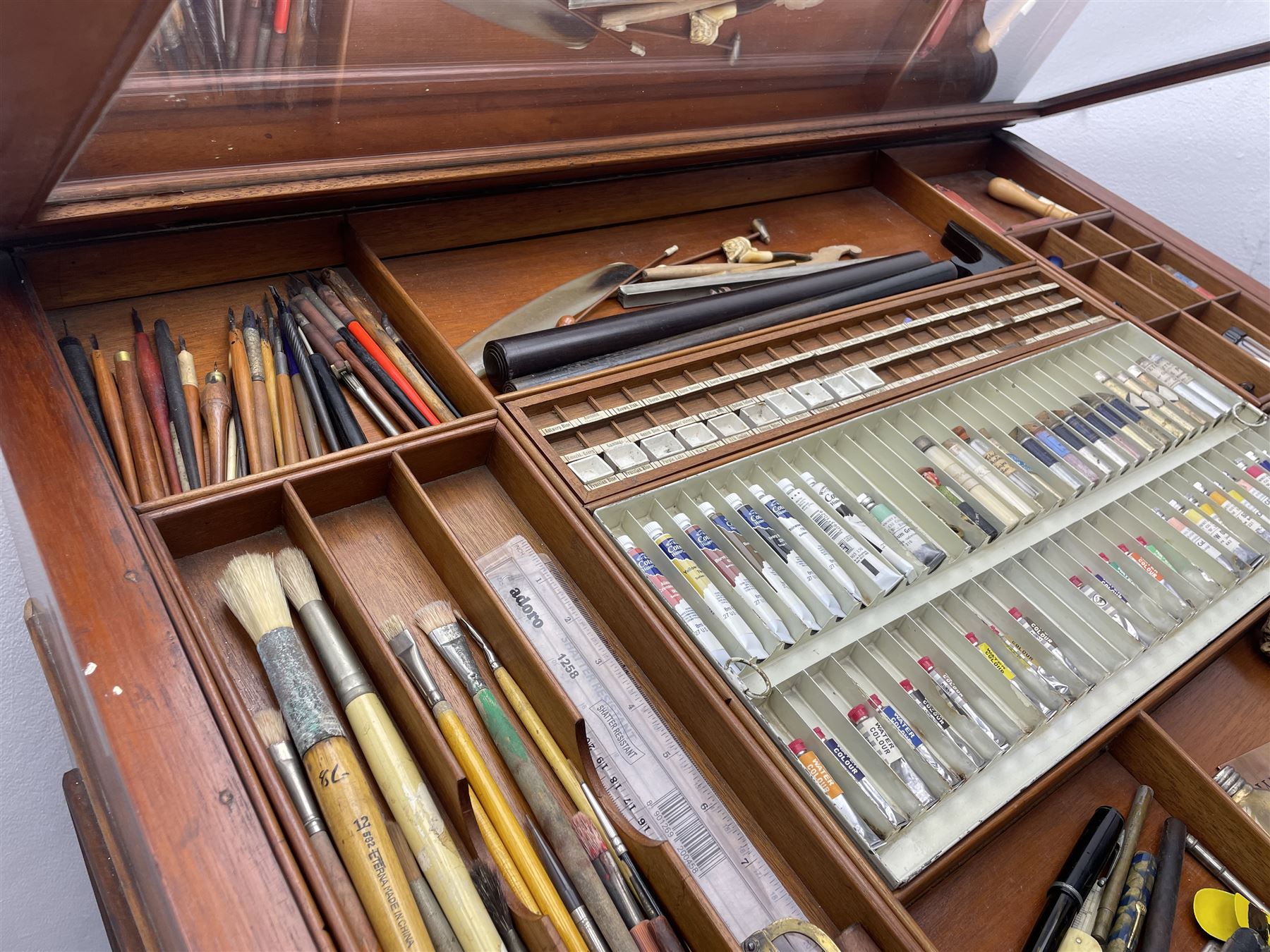 Edwardian mahogany artist's cabinet once belonging to the British ...